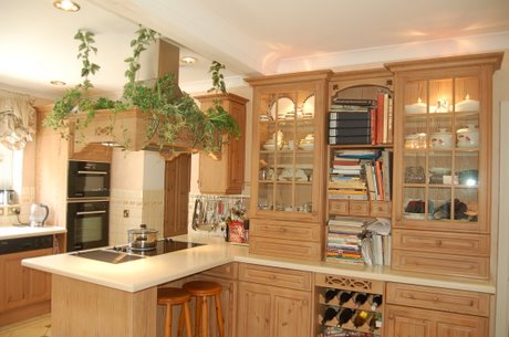 Approx 12yrs Old Pine Harrods Kitchen With Breakfast Bar And Corian ...