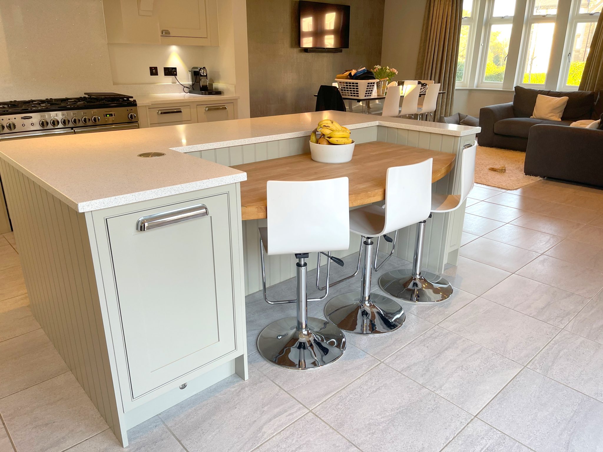 Omega Sheraton Painted Kitchen with Island, Worktops and Appliances ...