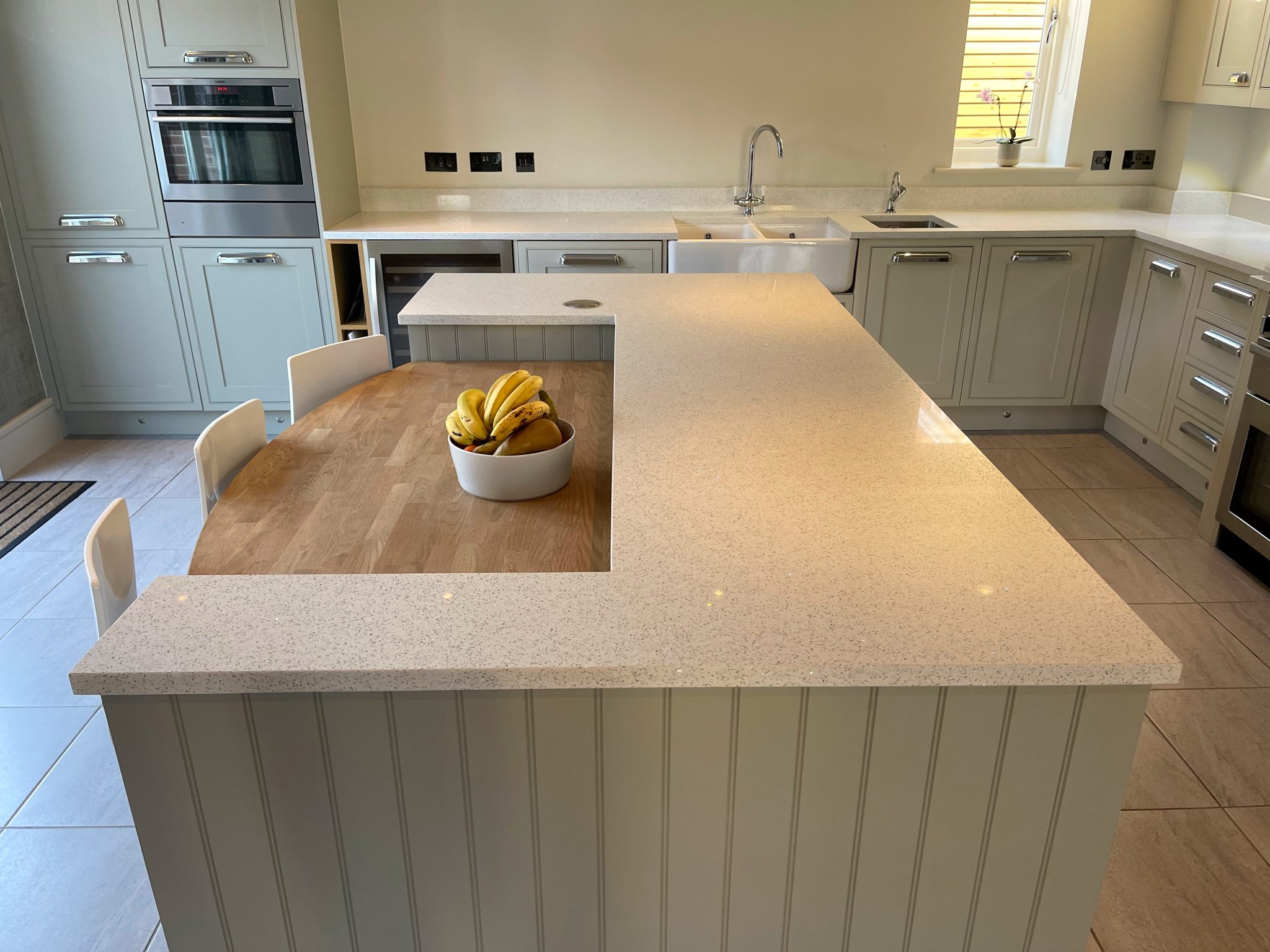 Omega Sheraton Painted Kitchen with Island, Worktops and Appliances ...