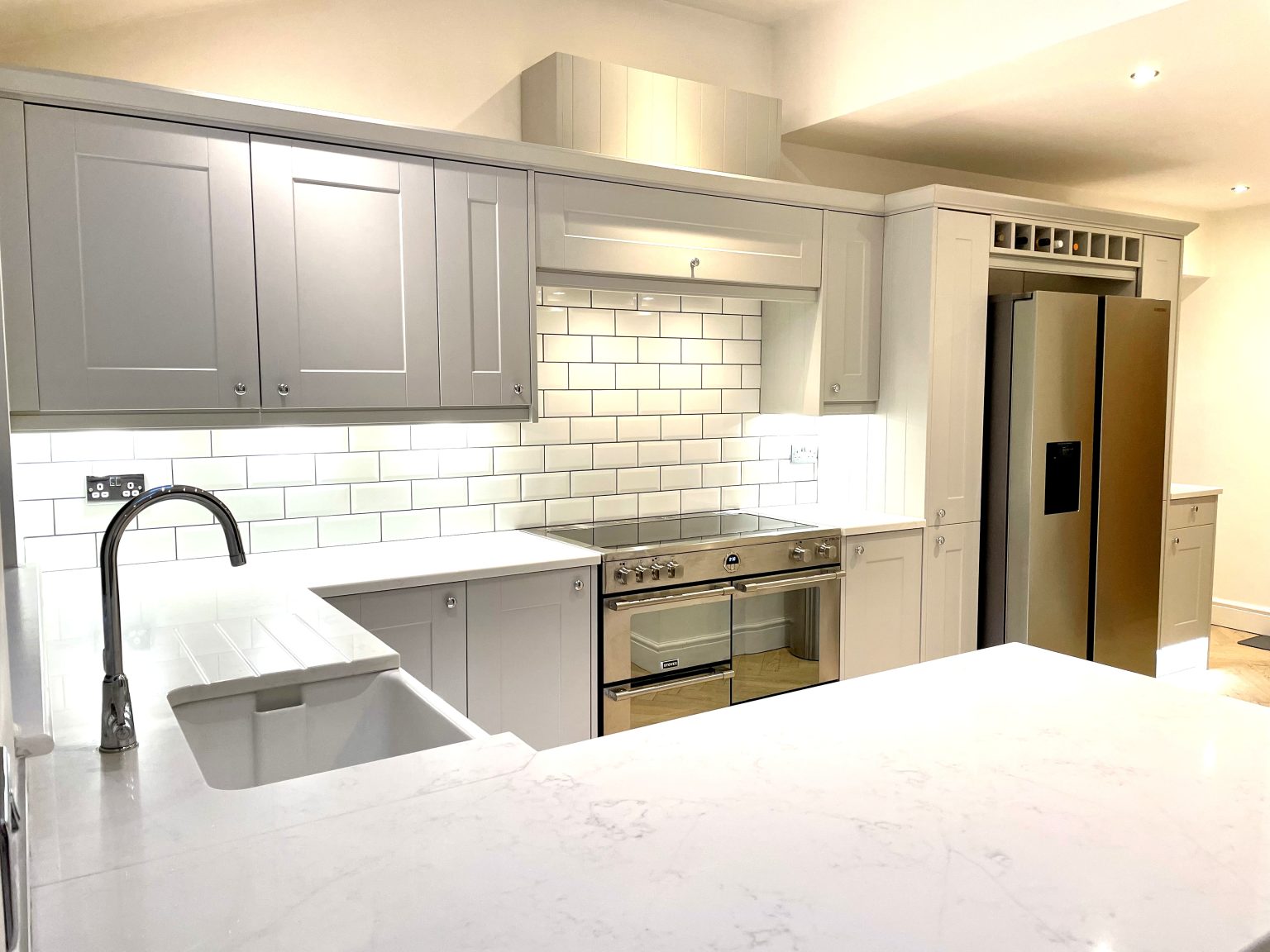 Wren Painted Kitchen With Quartz Worktops and Some Appliances - Used ...
