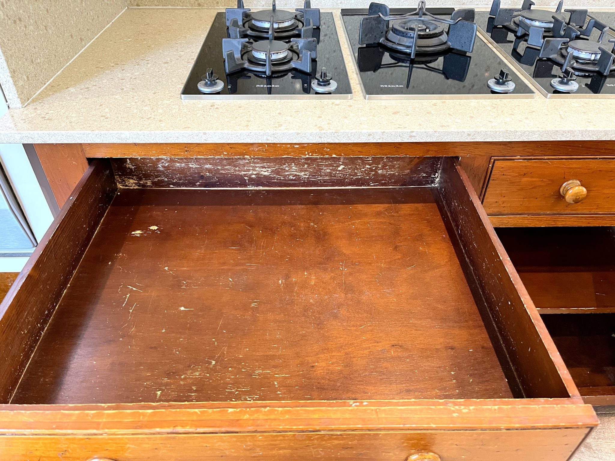 Chalon Kitchen with Island, Hanging Rack, Worktops and Appliances ...