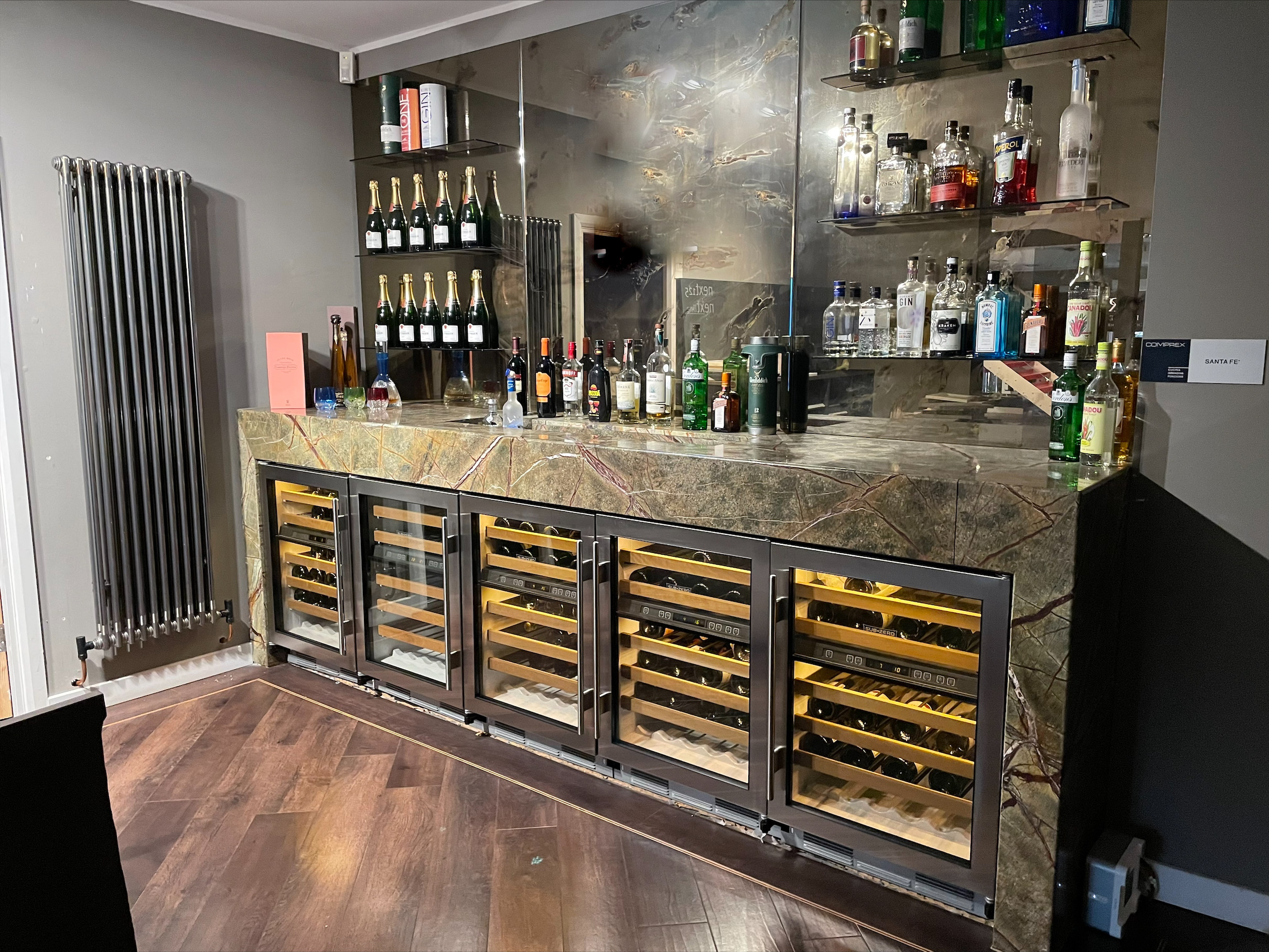 Ex Display Bar Area with Sub Zero Wine Coolers - The Used Kitchen Company