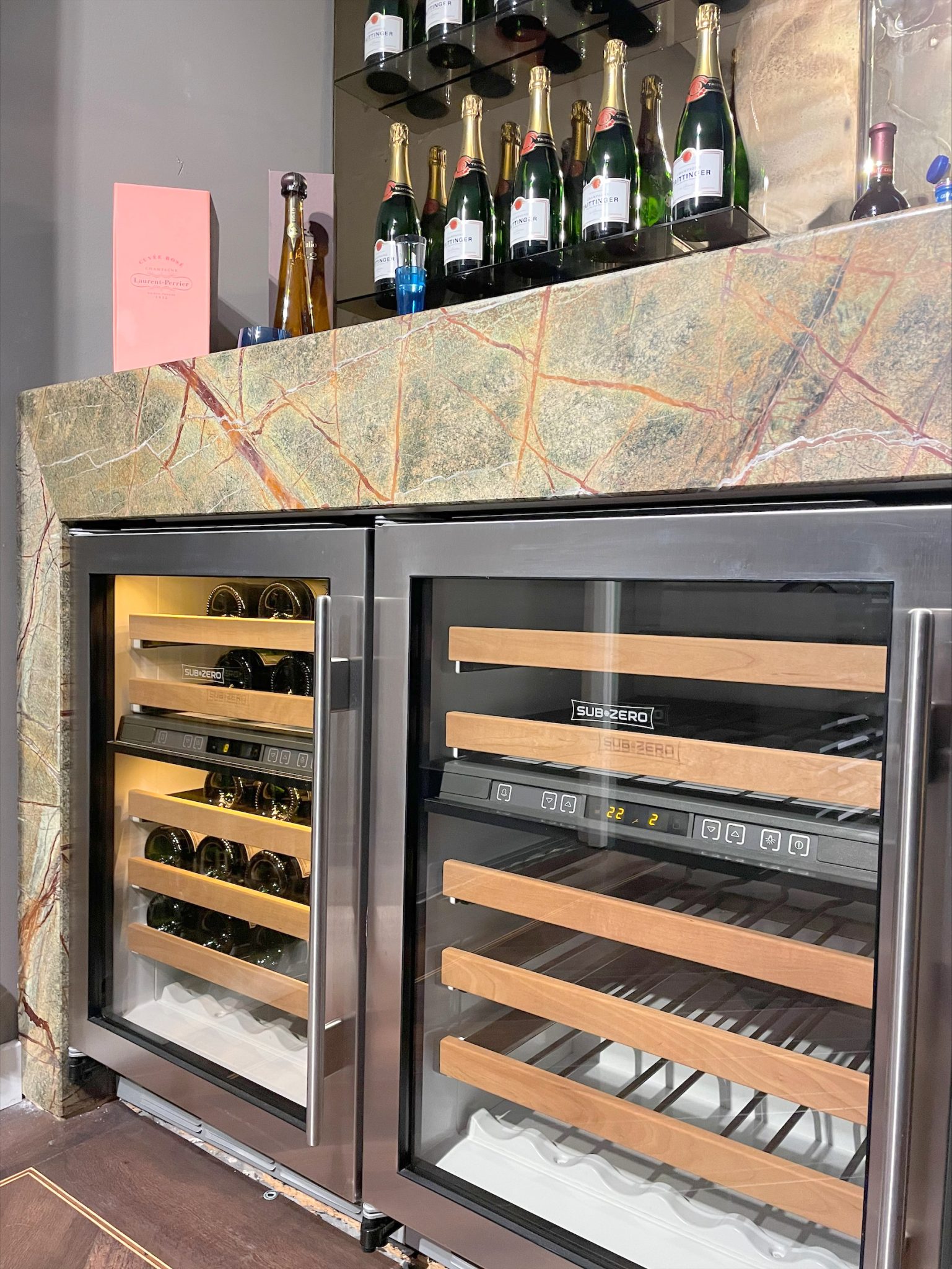 Ex Display Bar Area with Sub Zero Wine Coolers - The Used Kitchen Company