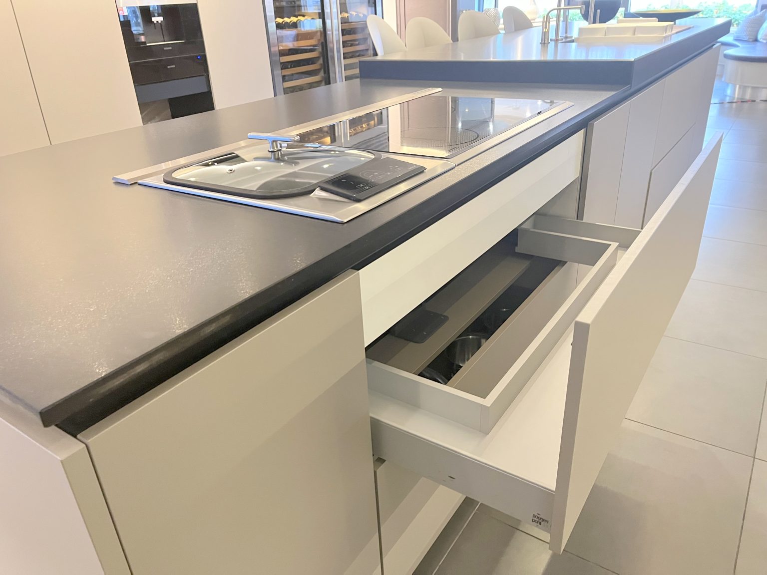 Ex Display Poggenpohl Kitchen with Island, Worktops and Breakfast Bar ...
