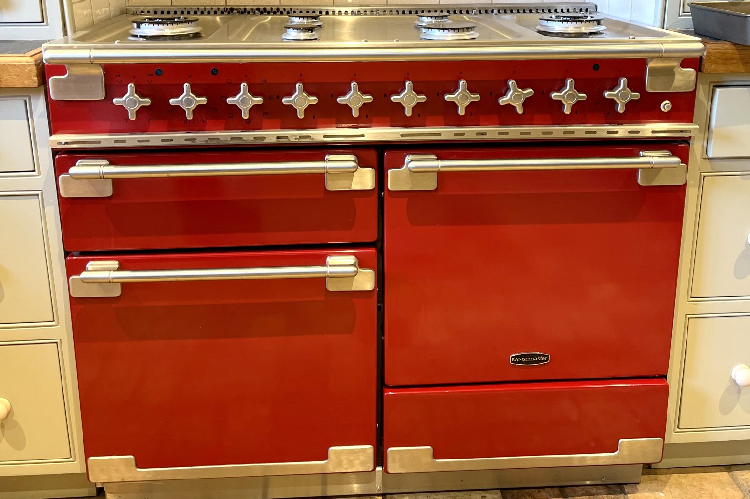 Elise Cherry Red Dual Fuel Rangemaster - Used - The Used Kitchen Company