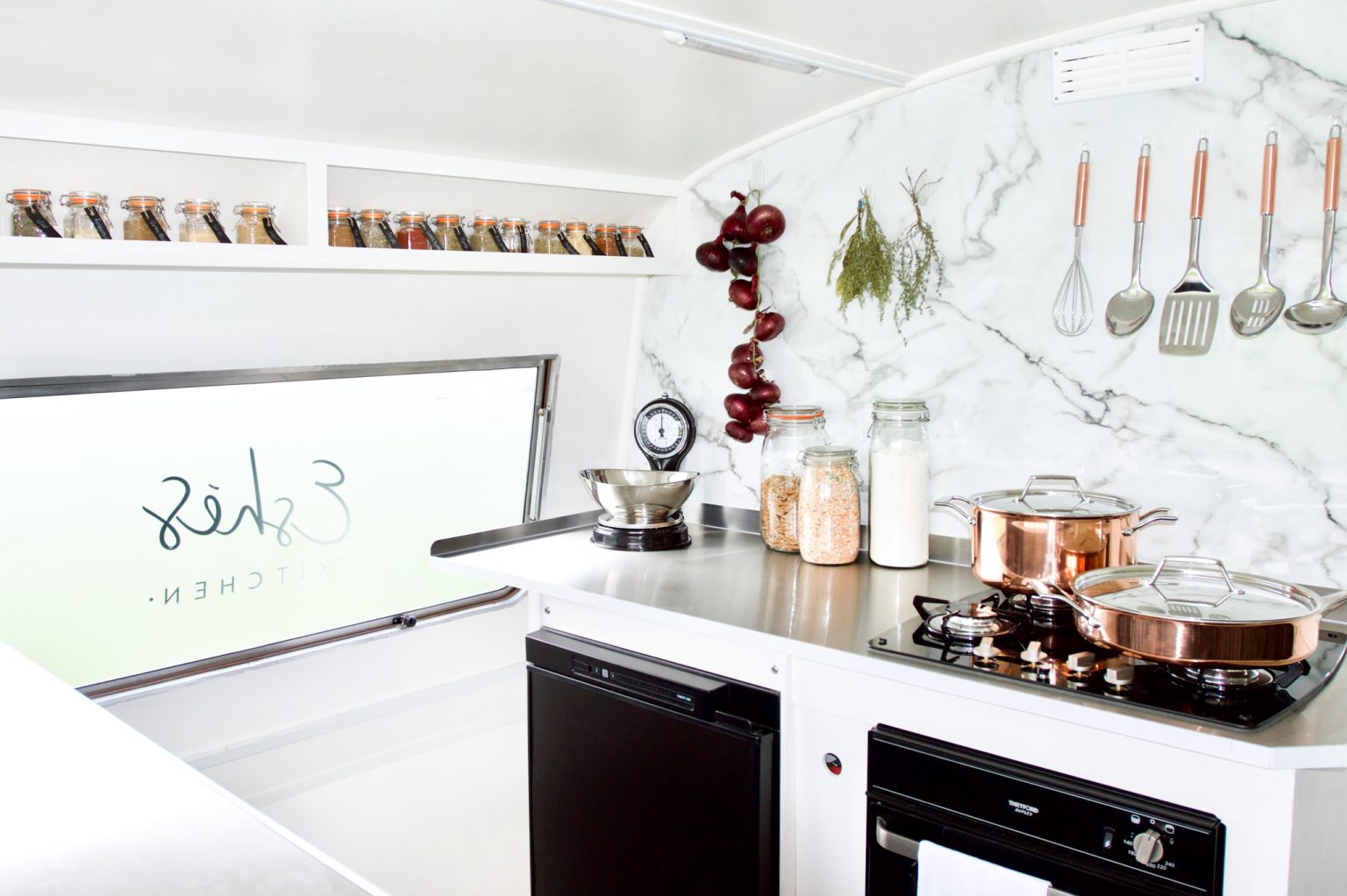 Mobile Demo Kitchen / Converted Caravan - The Used Kitchen Company