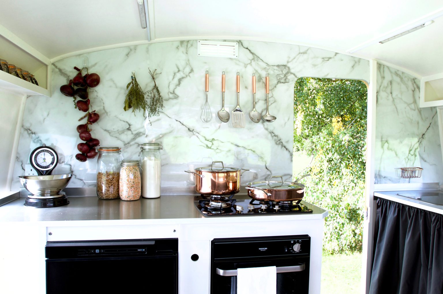 Mobile Demo Kitchen / Converted Caravan - The Used Kitchen Company