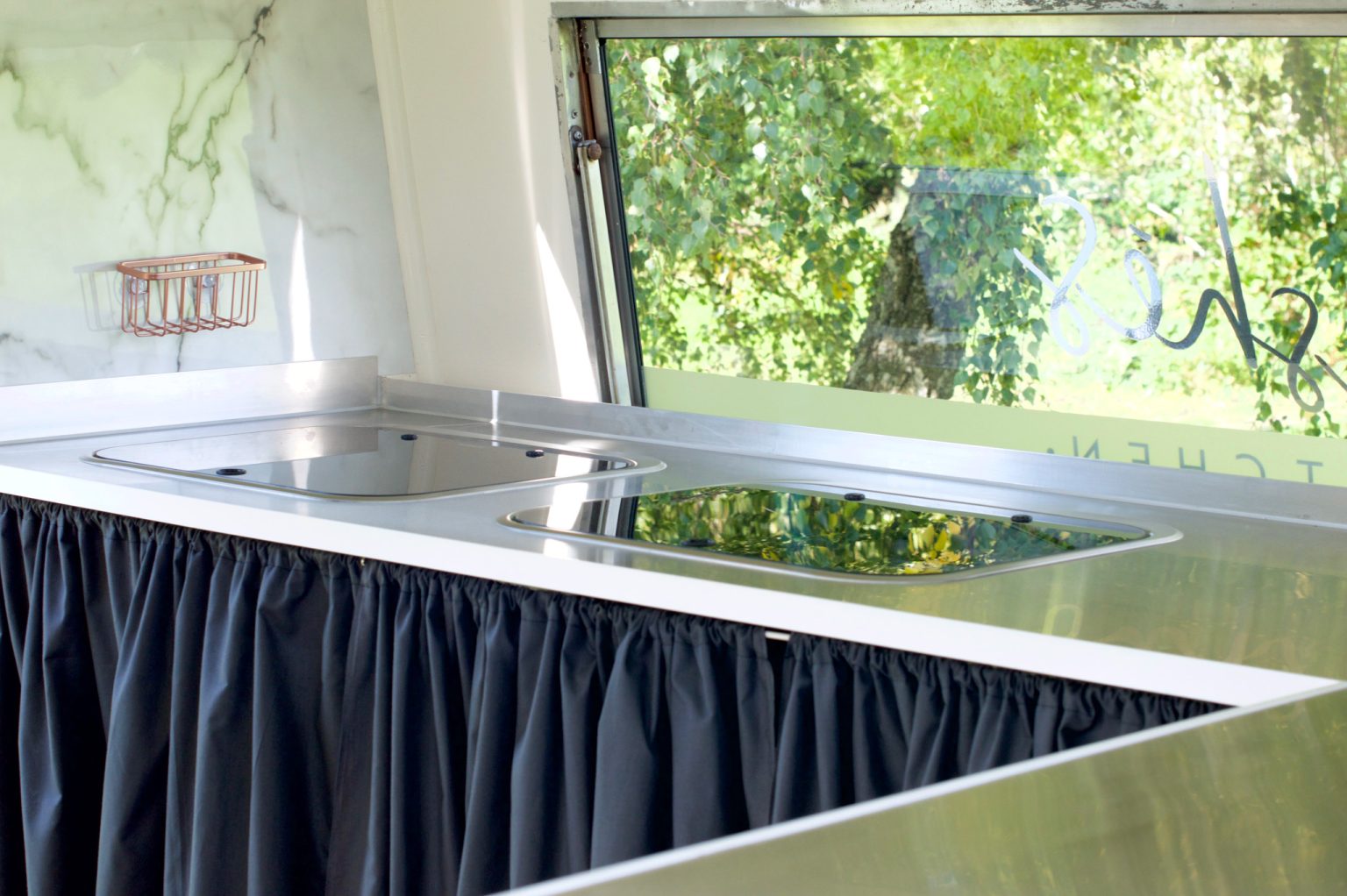 Mobile Demo Kitchen / Converted Caravan - The Used Kitchen Company