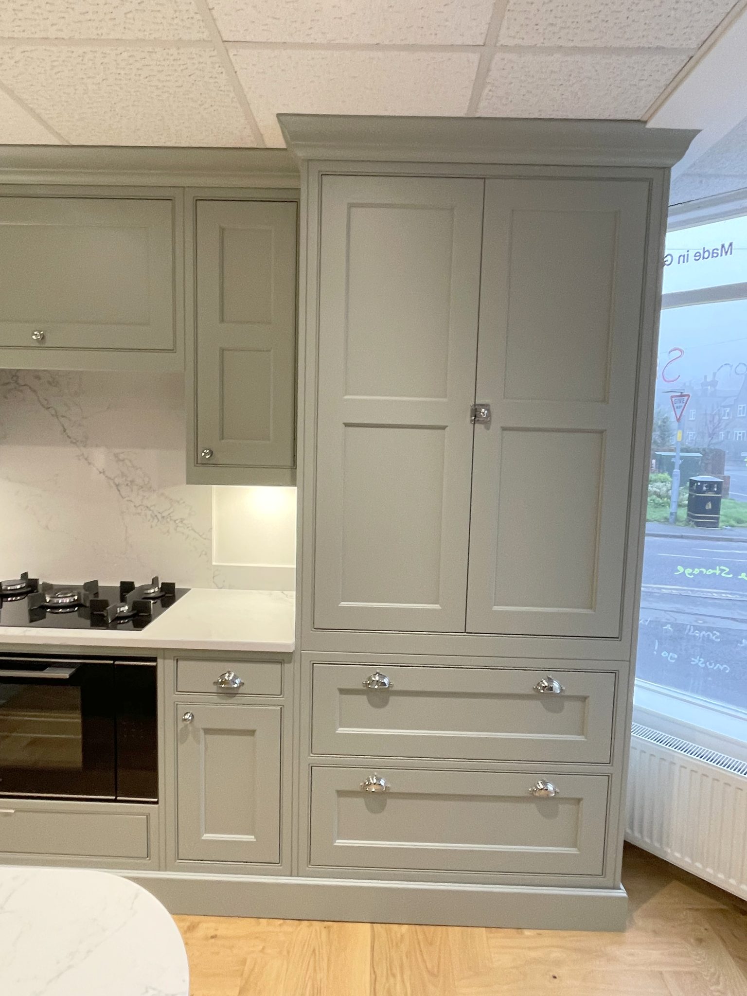 Ex Display In Frame Painted Burbidge Kitchen With Worktops and ...