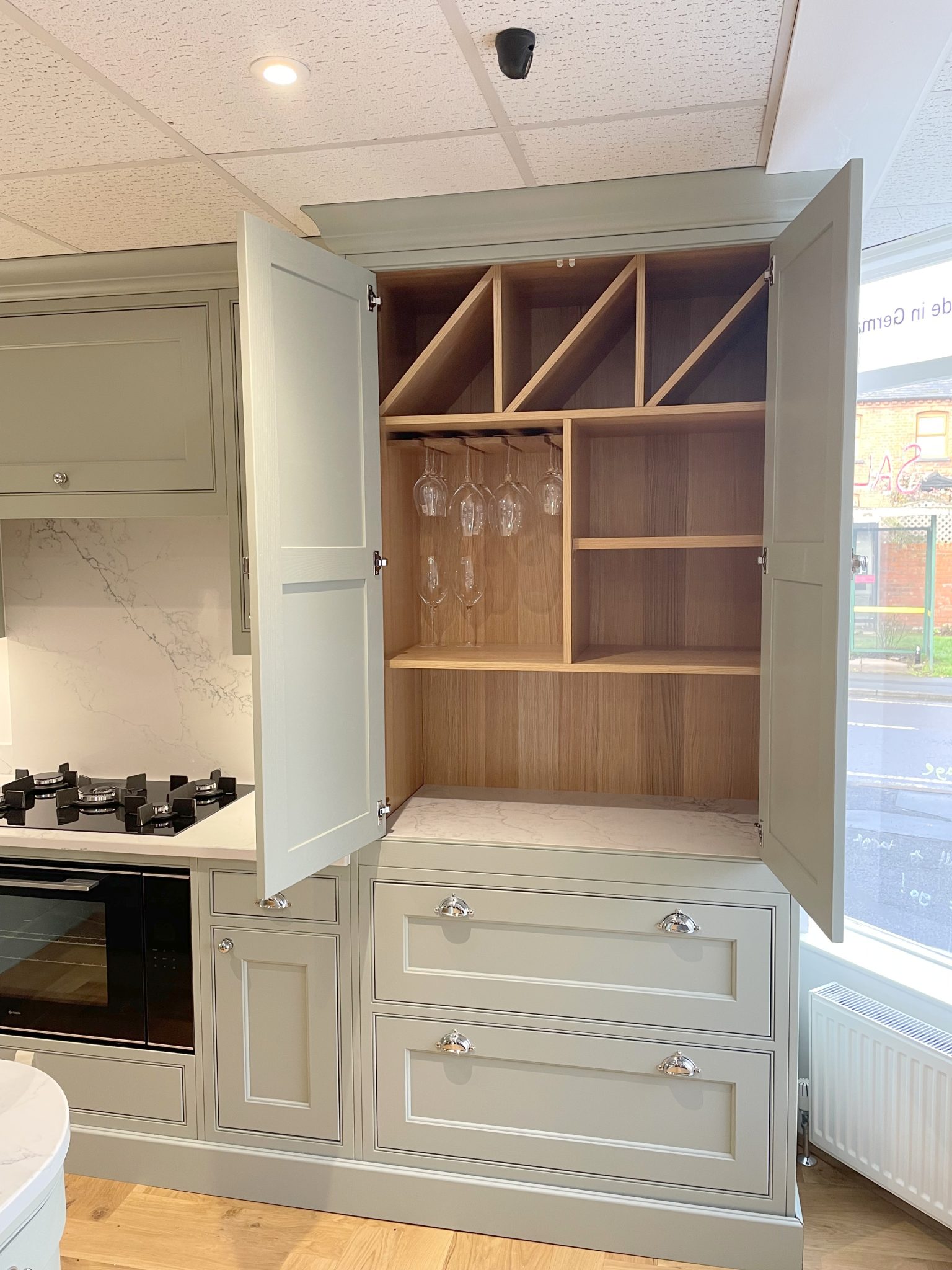 Ex Display In Frame Painted Burbidge Kitchen With Worktops and ...