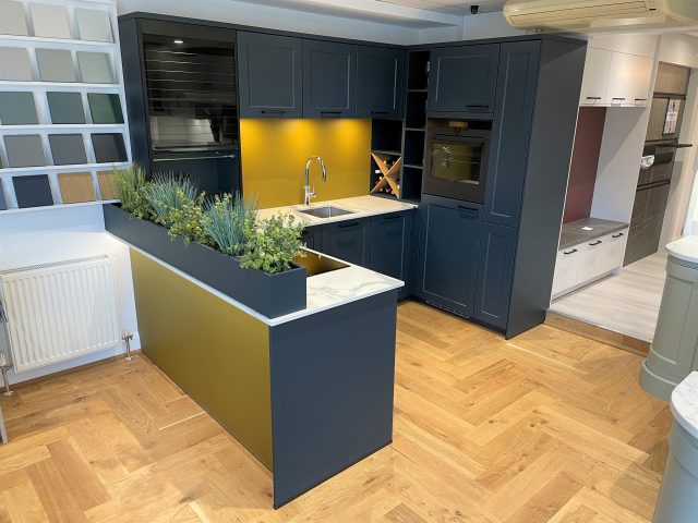 Ex Display Schuller Vienna Deep Blue Kitchen with Appliances