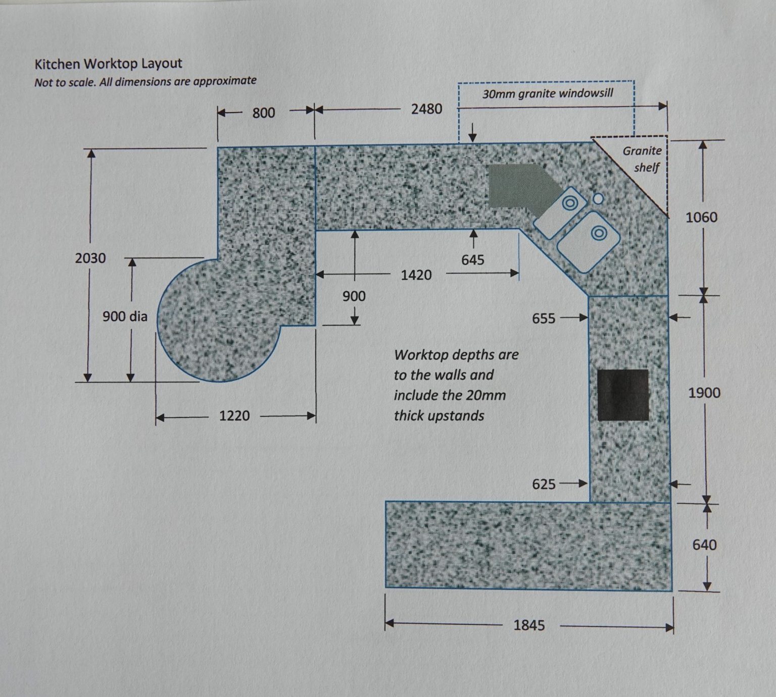 Kitchen with Granite Worktops, and some Appliances - Used