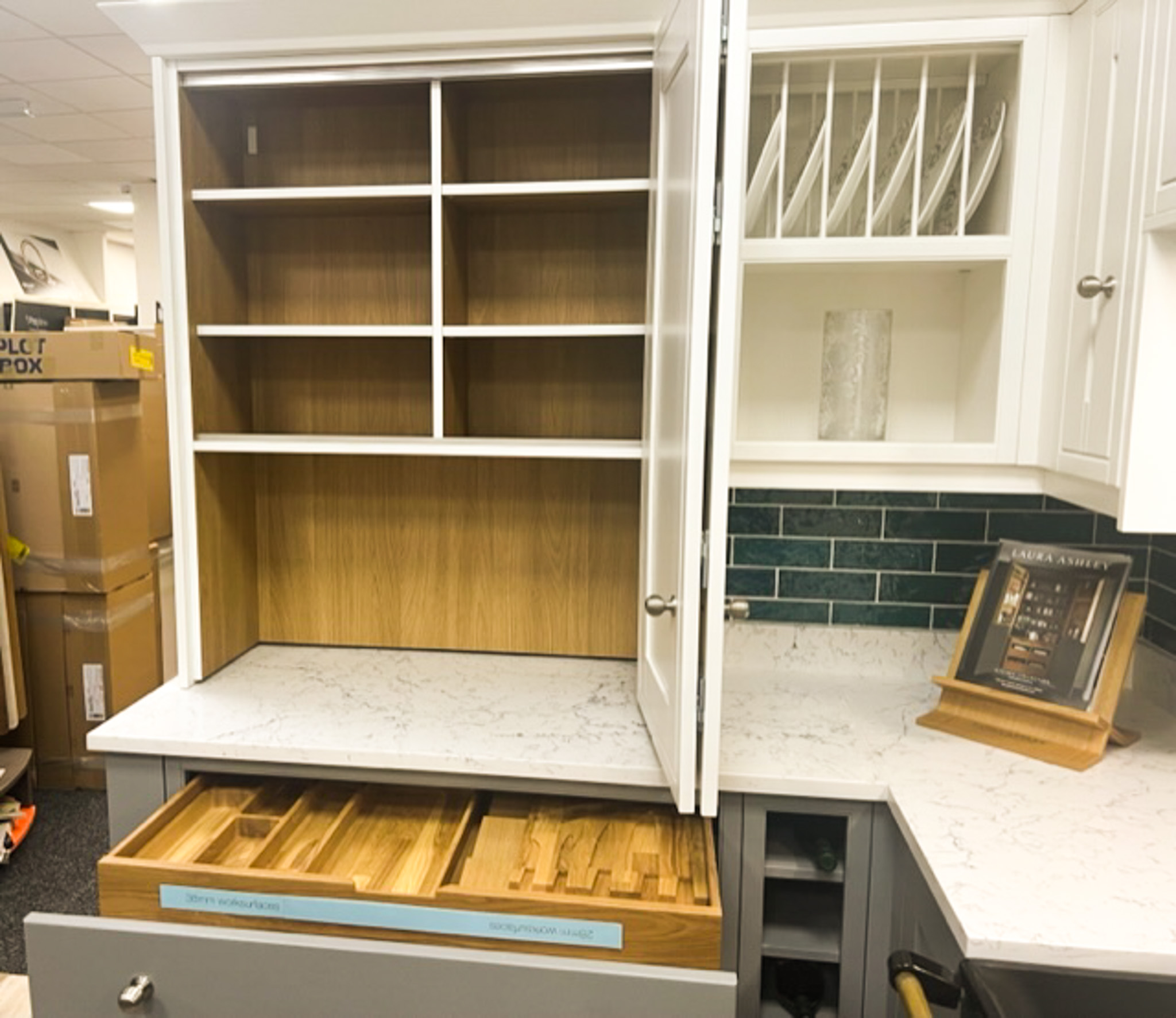 Ex Display Laura Ashley Chalk White Cobble Grey Kitchen for Sale