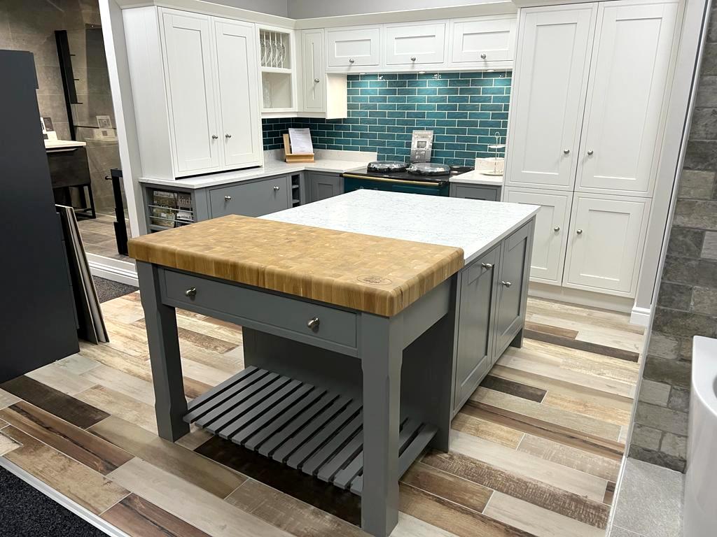 Ex Display Laura Ashley Chalk White Cobble Grey Kitchen for Sale