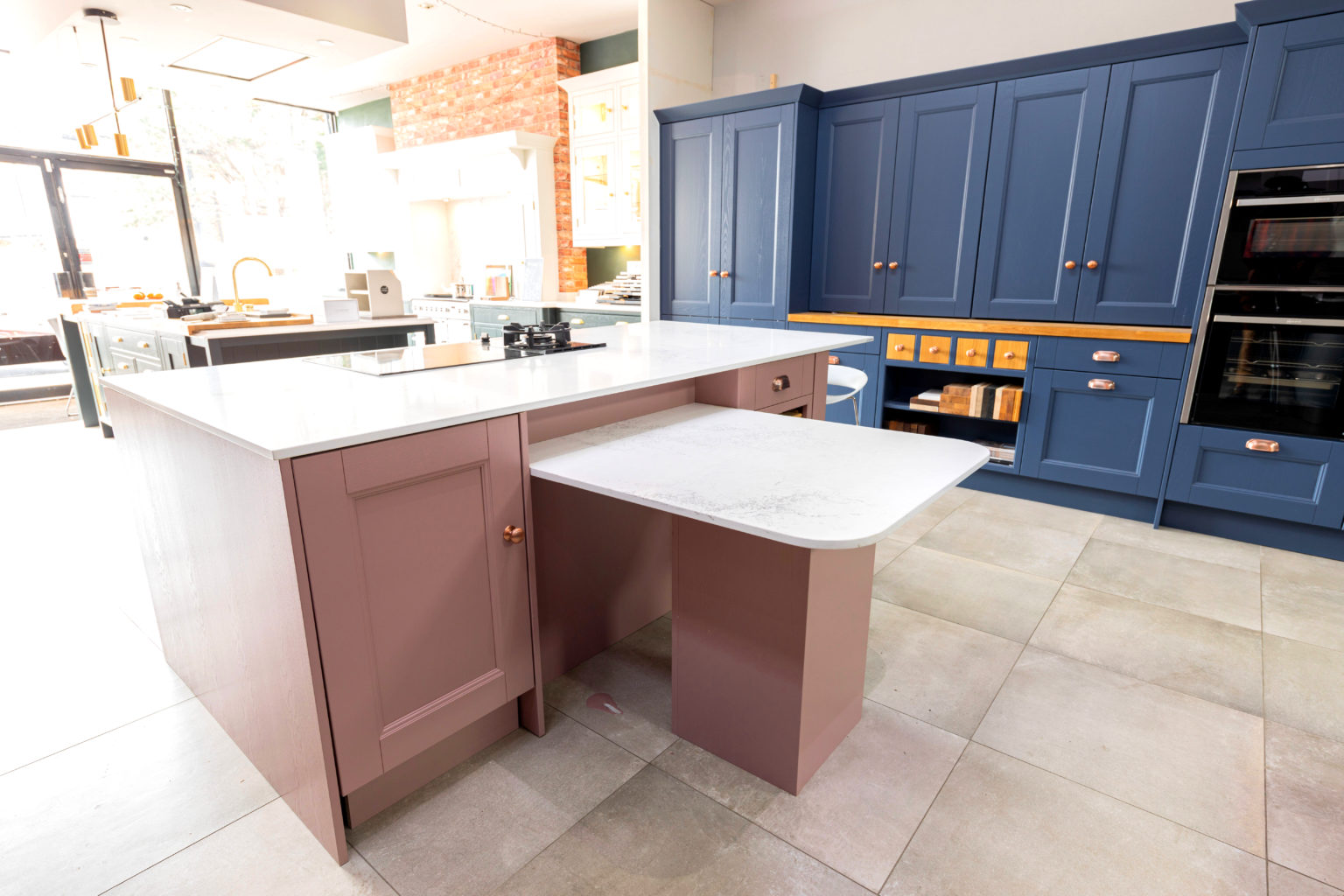 Ex Display Painted Laura Ashley Kitchen With Island, Caeserstone ...