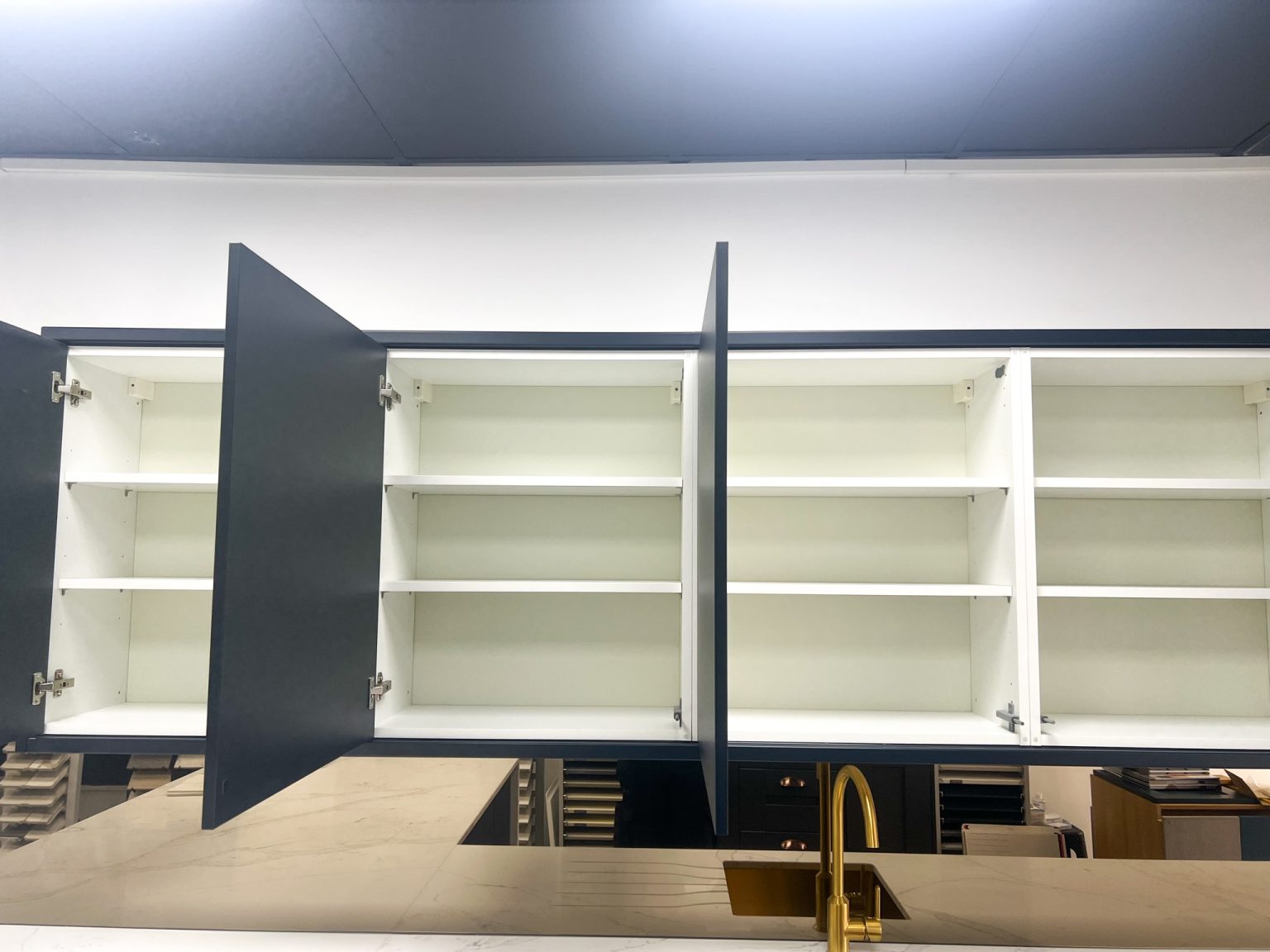 Ex Display Howdens Kitchen with Quartz Calacatta Gold Worktops - The ...