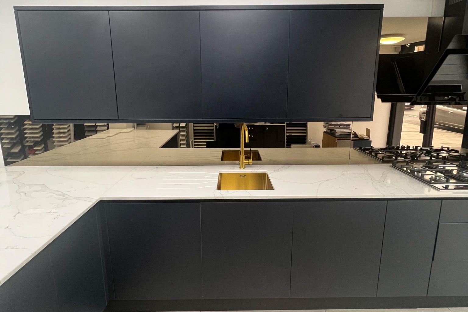 Ex Display Howdens Kitchen with Quartz Calacatta Gold Worktops - The ...
