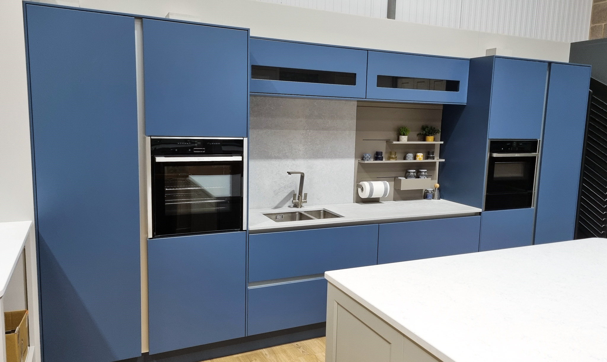 Ex Display Burbidge Kitchen with Ceaserstone Worktops and Neff ...