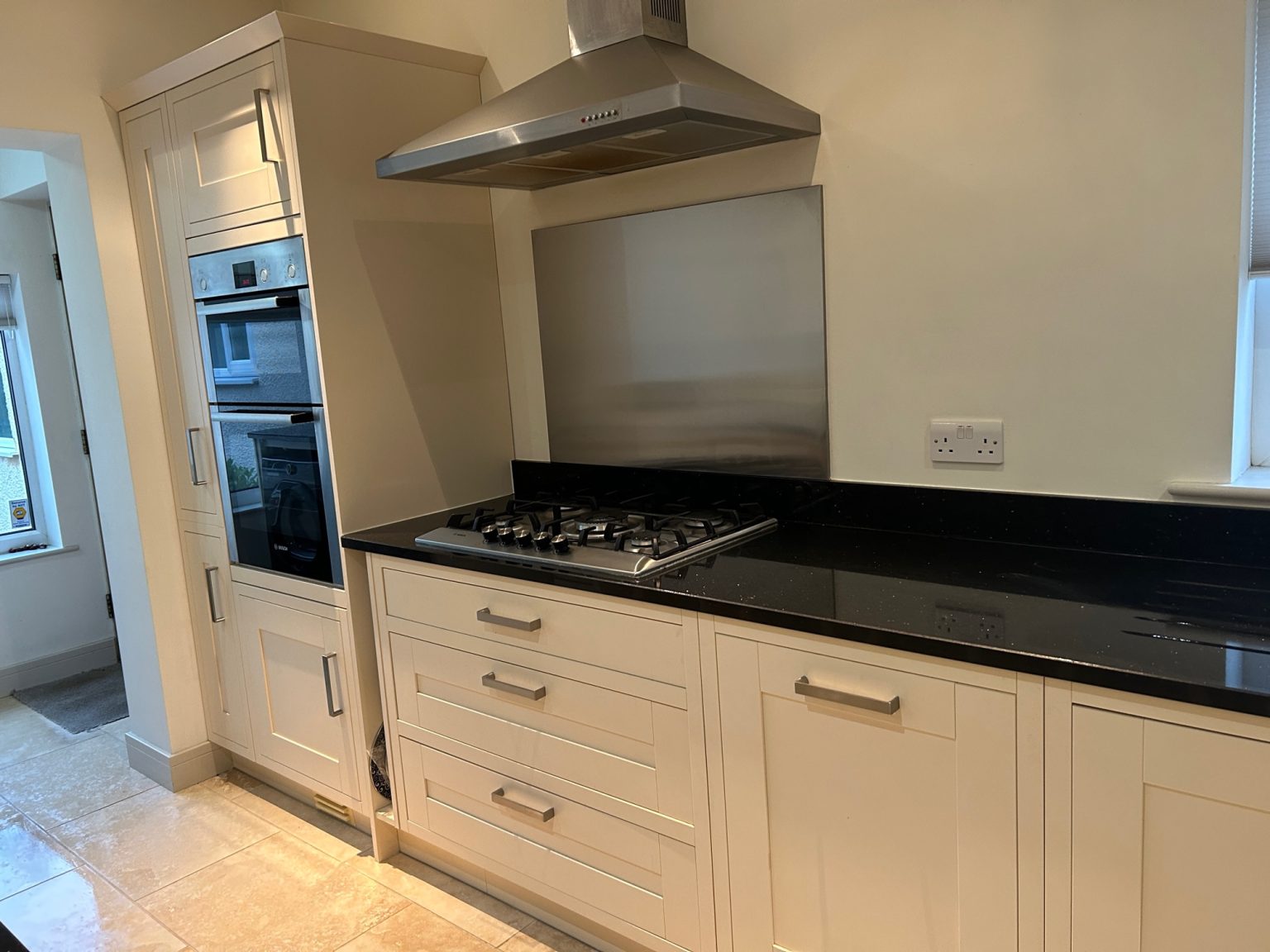 Howdens Burford Cream Kitchen With Island, Granite Worktops and ...
