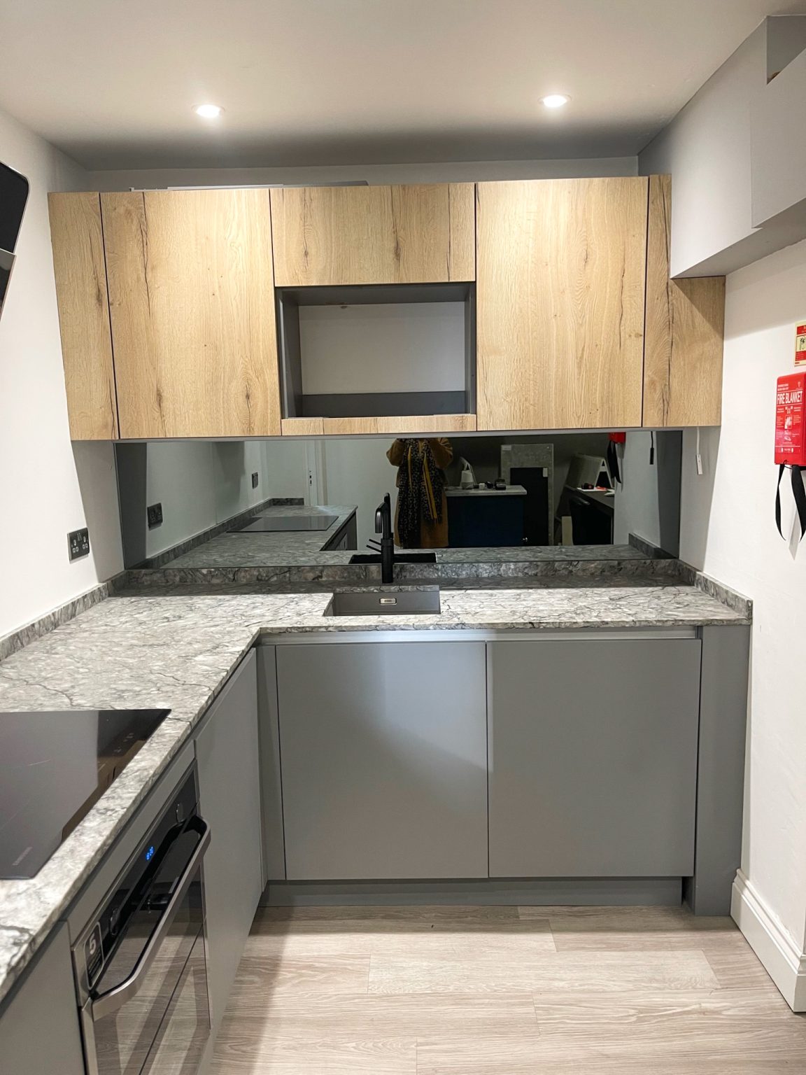 Ex Display Michel Roux Mid Grey and Oak Kitchen with Worktops - The ...