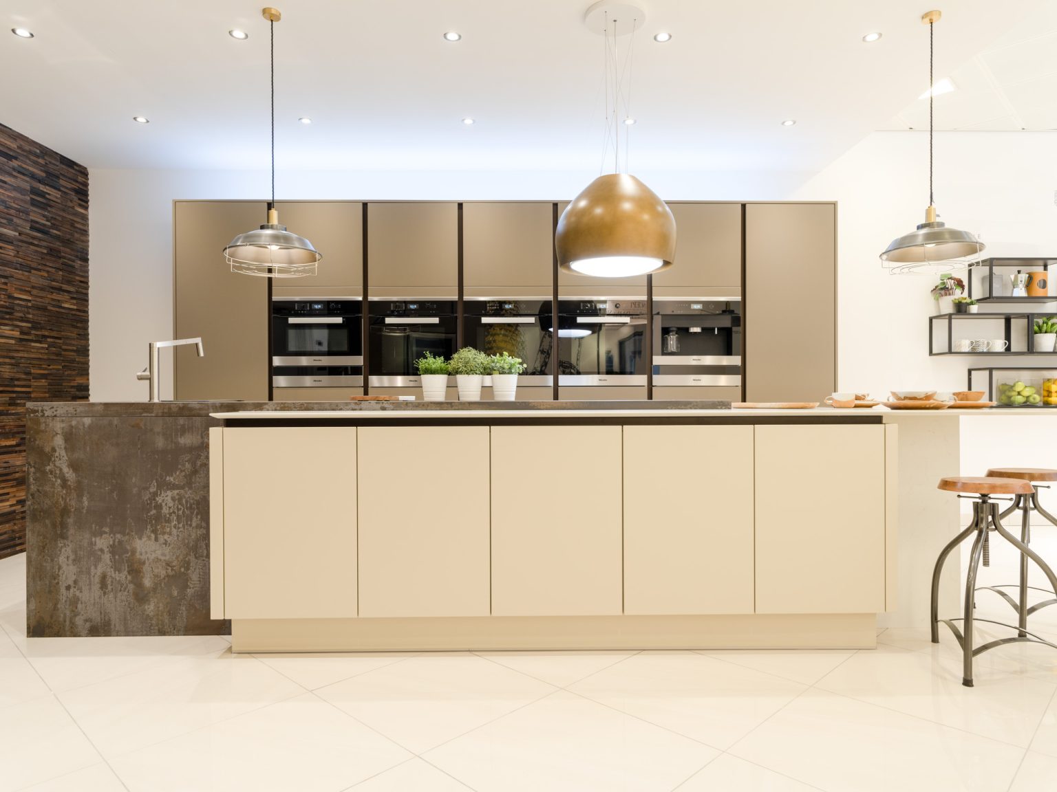 Ex Display Linear Avant Painted Symphony Kitchen with Island, Worktops ...