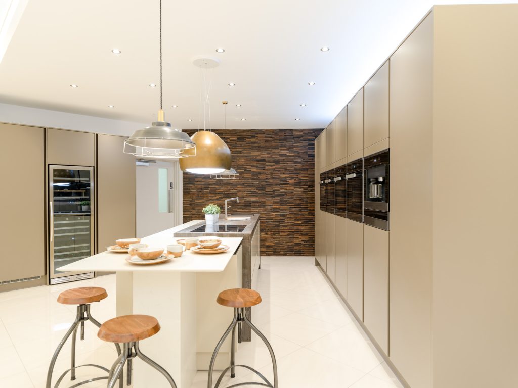 Ex Display Linear Avant Painted Symphony Kitchen with Island, Worktops ...