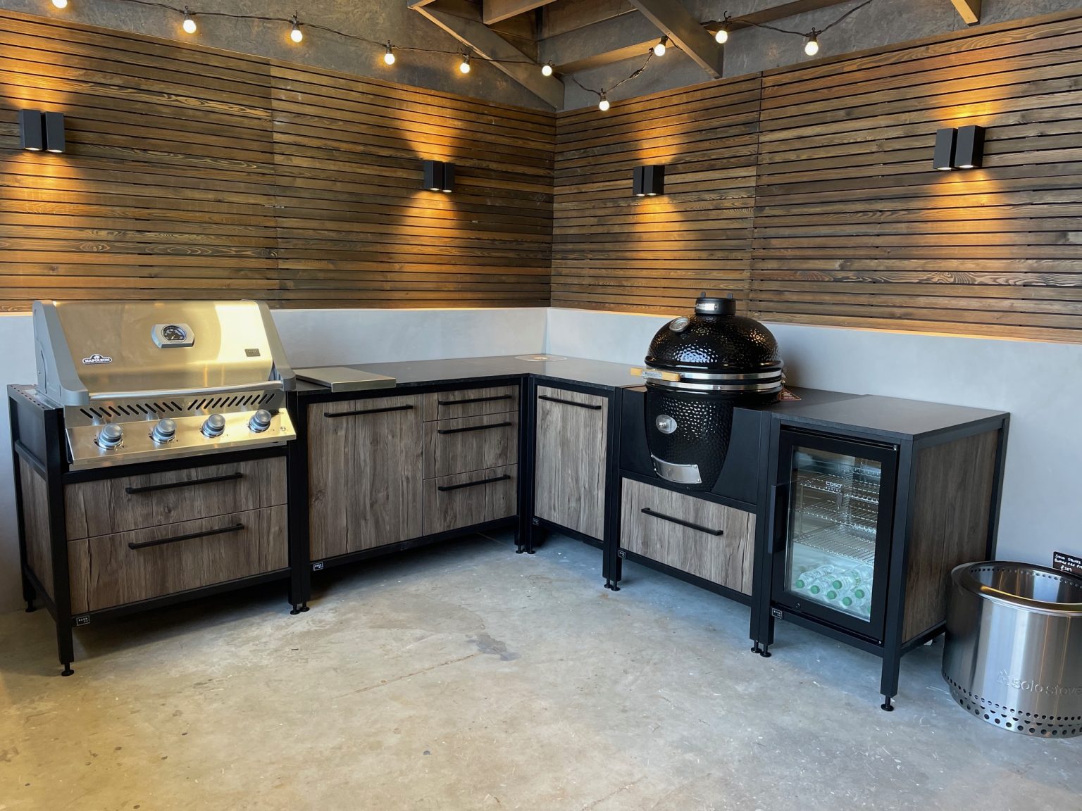 Ex Display Burnout Outdoor Kitchen with Napoleon Grill, Komado Grill ...