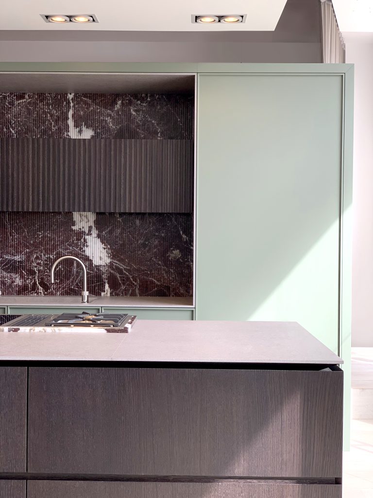 Ex Display Designer Italian Kitchen with Island, Larder Unit, Worktops ...