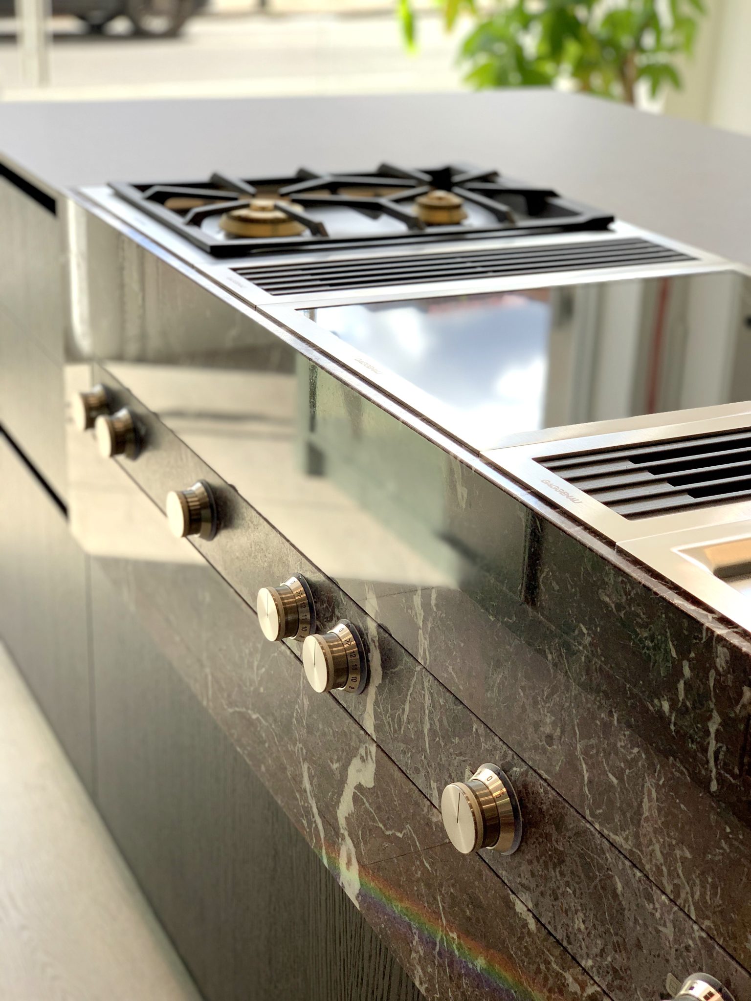 Ex Display Designer Italian Kitchen with Island, Larder Unit, Worktops ...