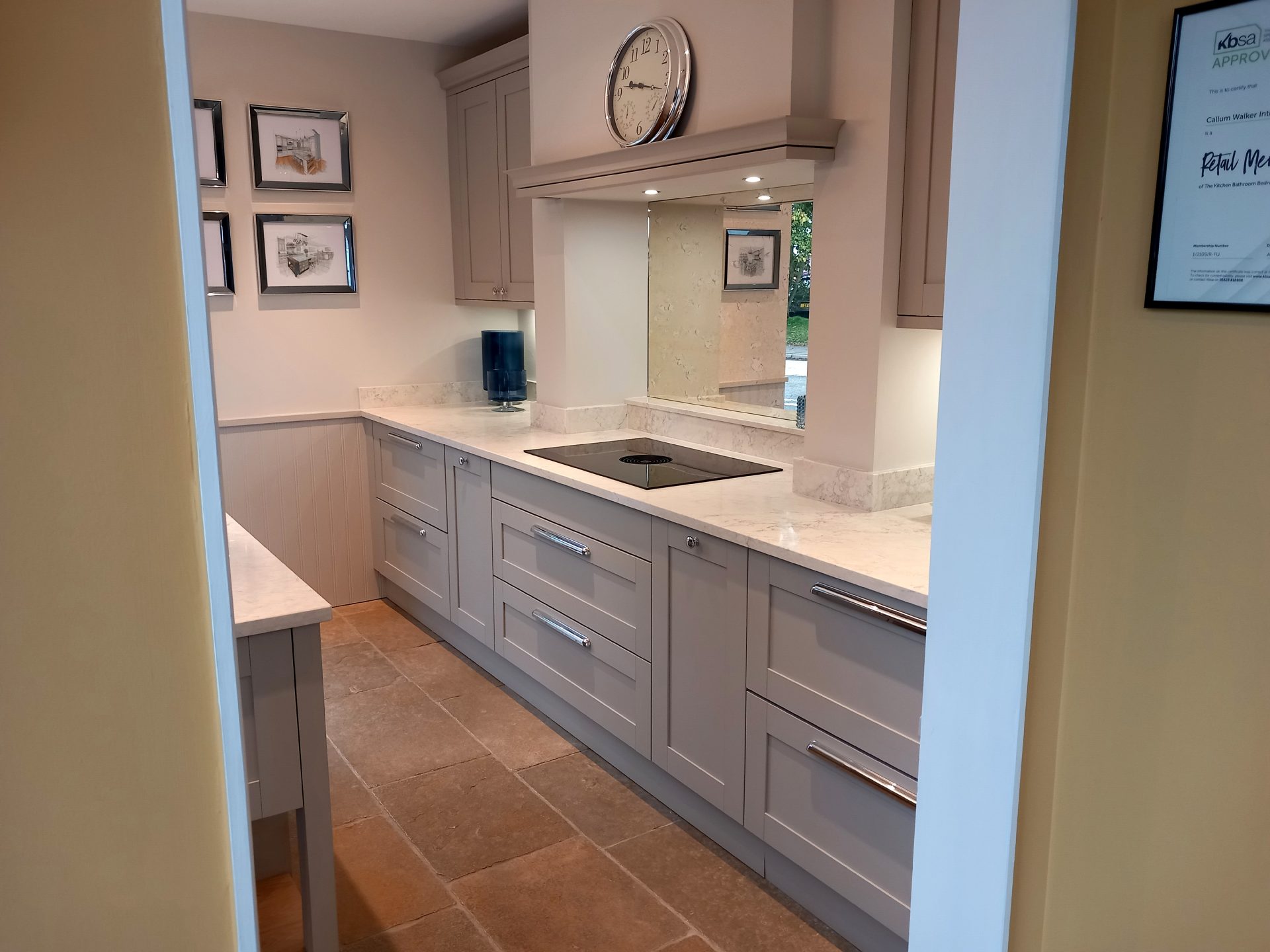 Ex Display Masterclass Painted Kitchen with Boot Room Seating, Worktops ...