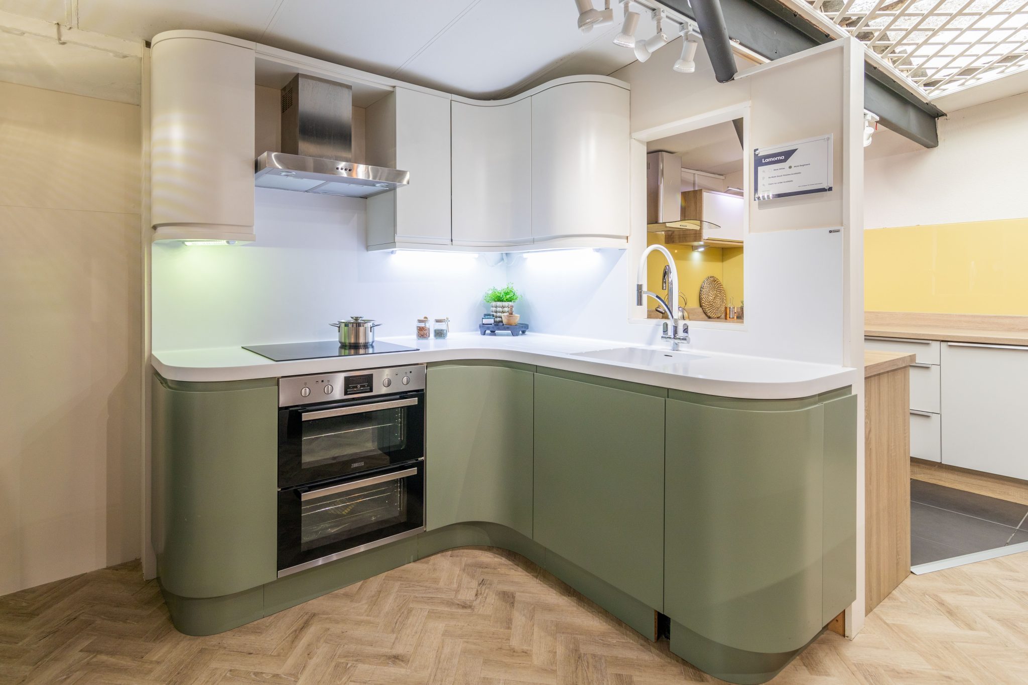 Ex Display Second Nature Remo Matt Regiment and Matt White Kitchen With ...