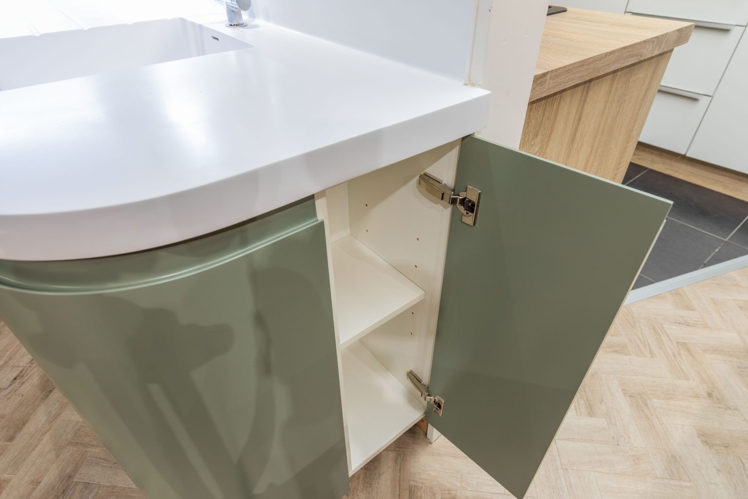 Ex Display Second Nature Remo Matt Regiment and Matt White Kitchen With ...