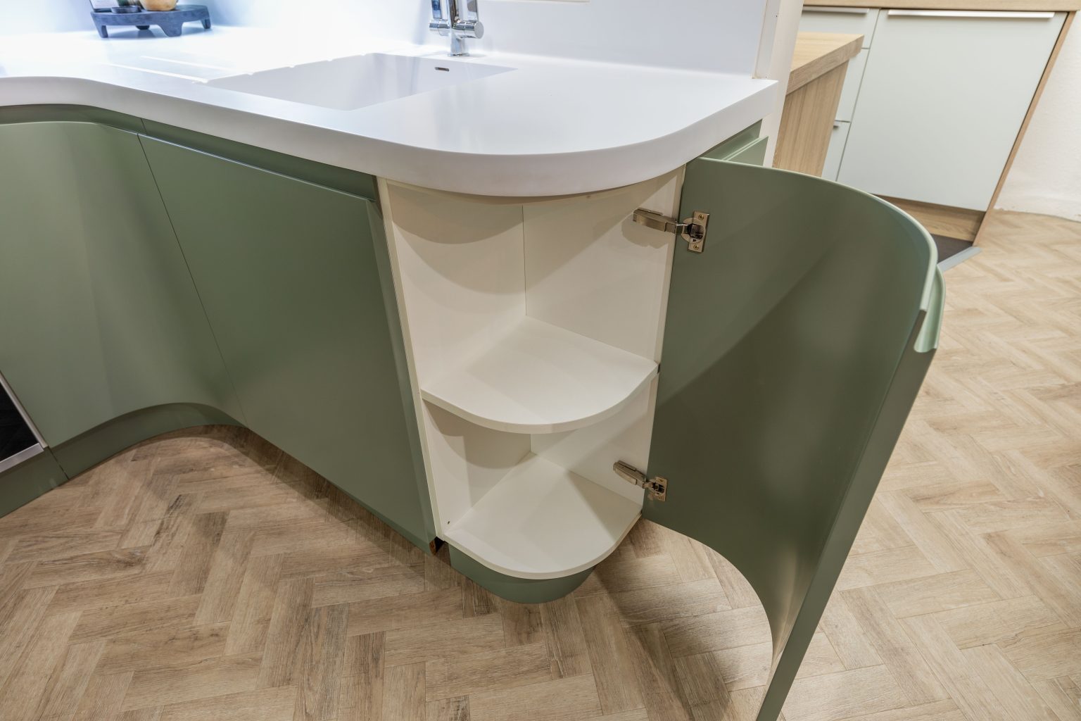 Ex Display Second Nature Remo Matt Regiment and Matt White Kitchen With ...