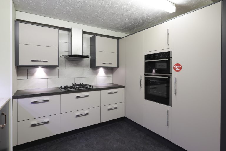 Ex Display Symphony Alta Cashmere Painted Kitchen With Worktops and ...