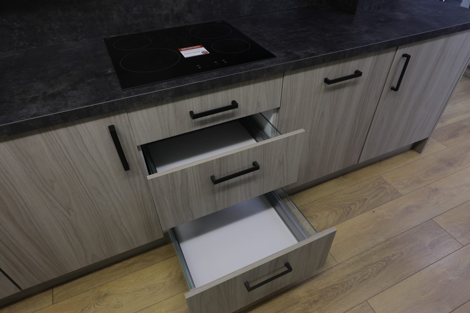 Ex Display Symphony Grey Walnut Kitchen With Worktop and Appliances ...