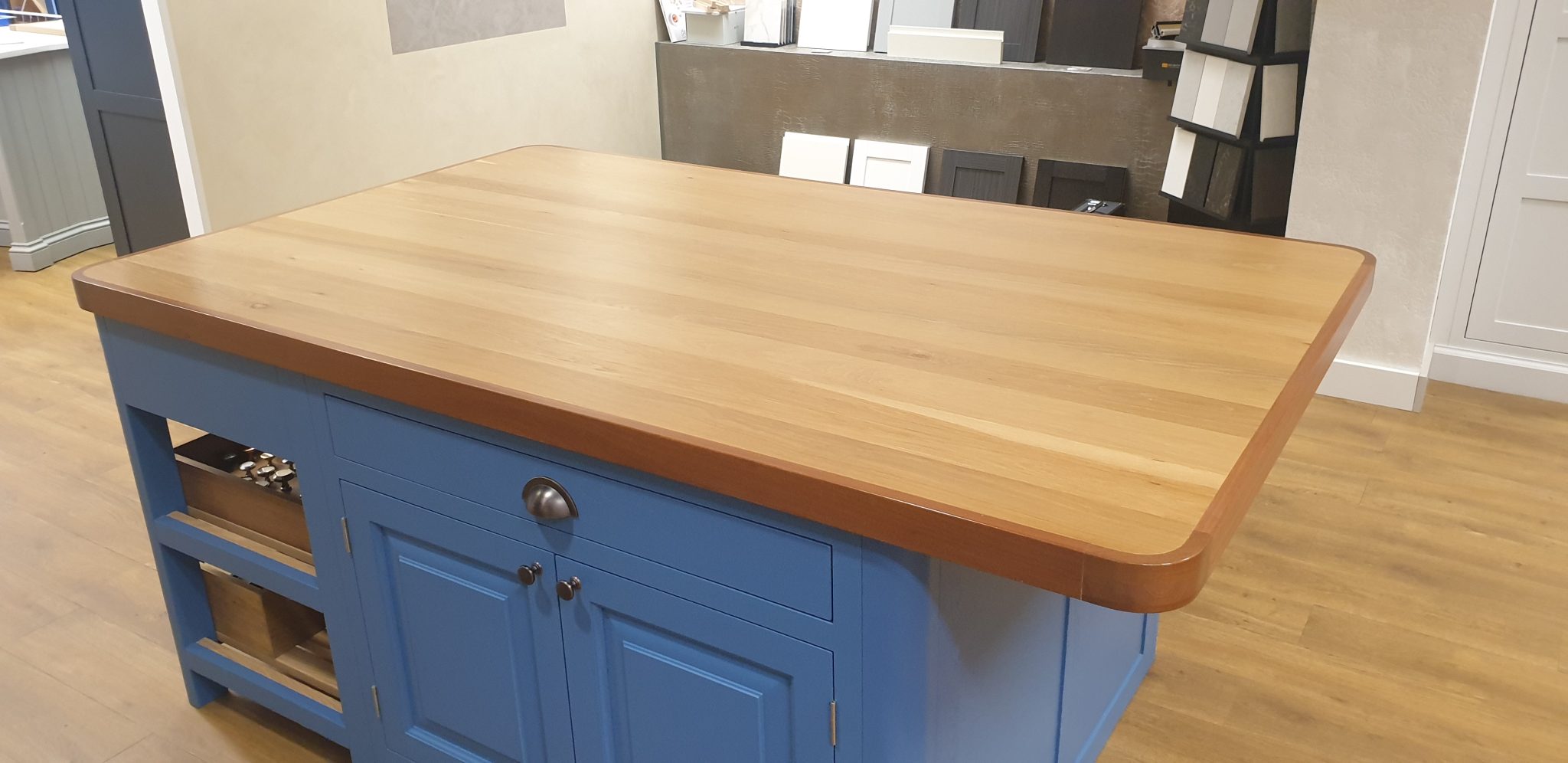 Ex Display Hand Painted Blue Inframe Shaker Island - The Used Kitchen ...