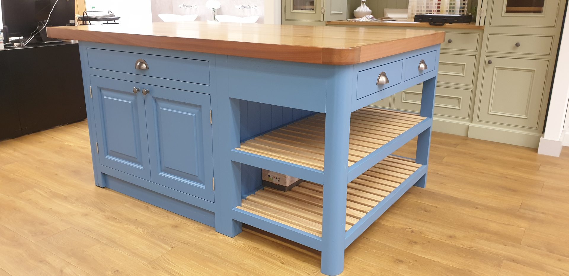 Ex Display Hand Painted Blue Inframe Shaker Island - The Used Kitchen ...