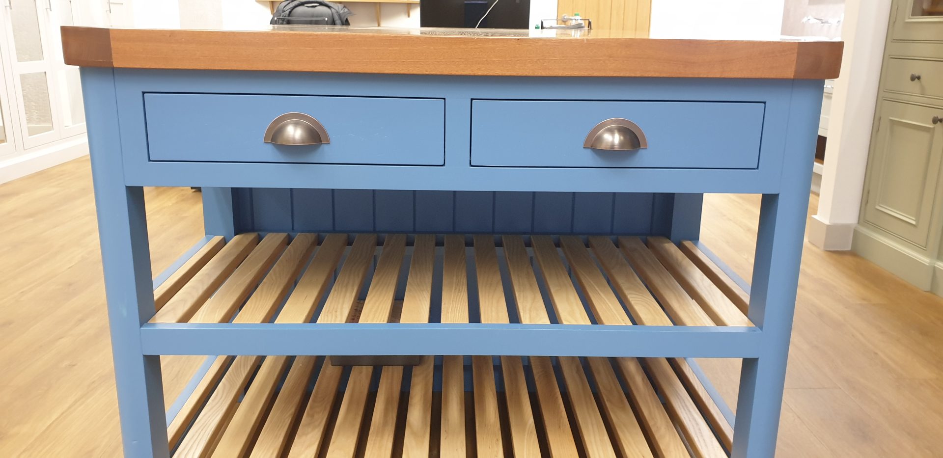 Ex Display Hand Painted Blue Inframe Shaker Island - The Used Kitchen ...