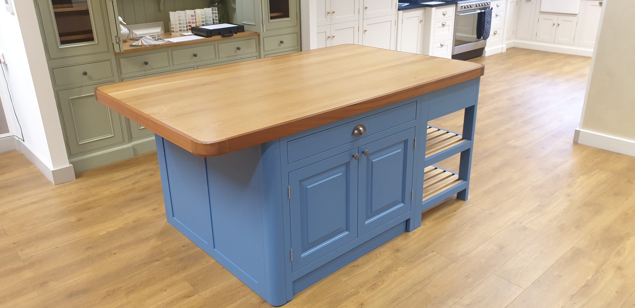 Ex Display Hand Painted Blue Inframe Shaker Island - The Used Kitchen ...