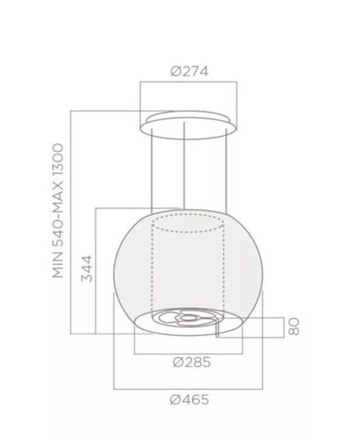 2 x Elica Evolution Celestial Illuminated Glass Extractor Fan - Used ...