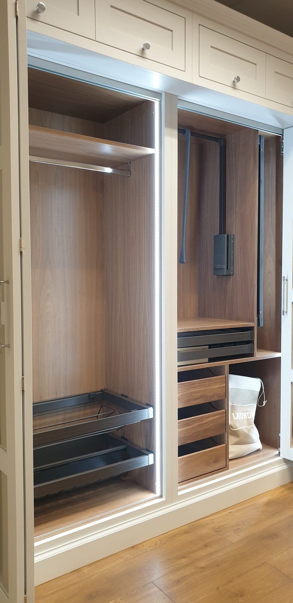 Ex Display Hand Painted White Inframe Shaker Wardrobe with Bifold Doors ...