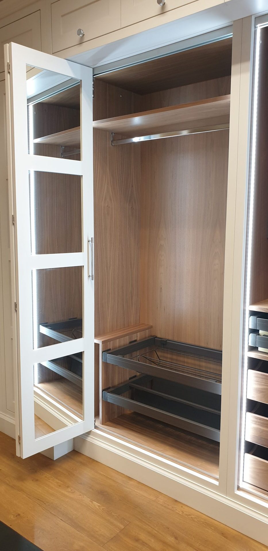 Ex Display Hand Painted White Inframe Shaker Wardrobe with Bifold Doors ...