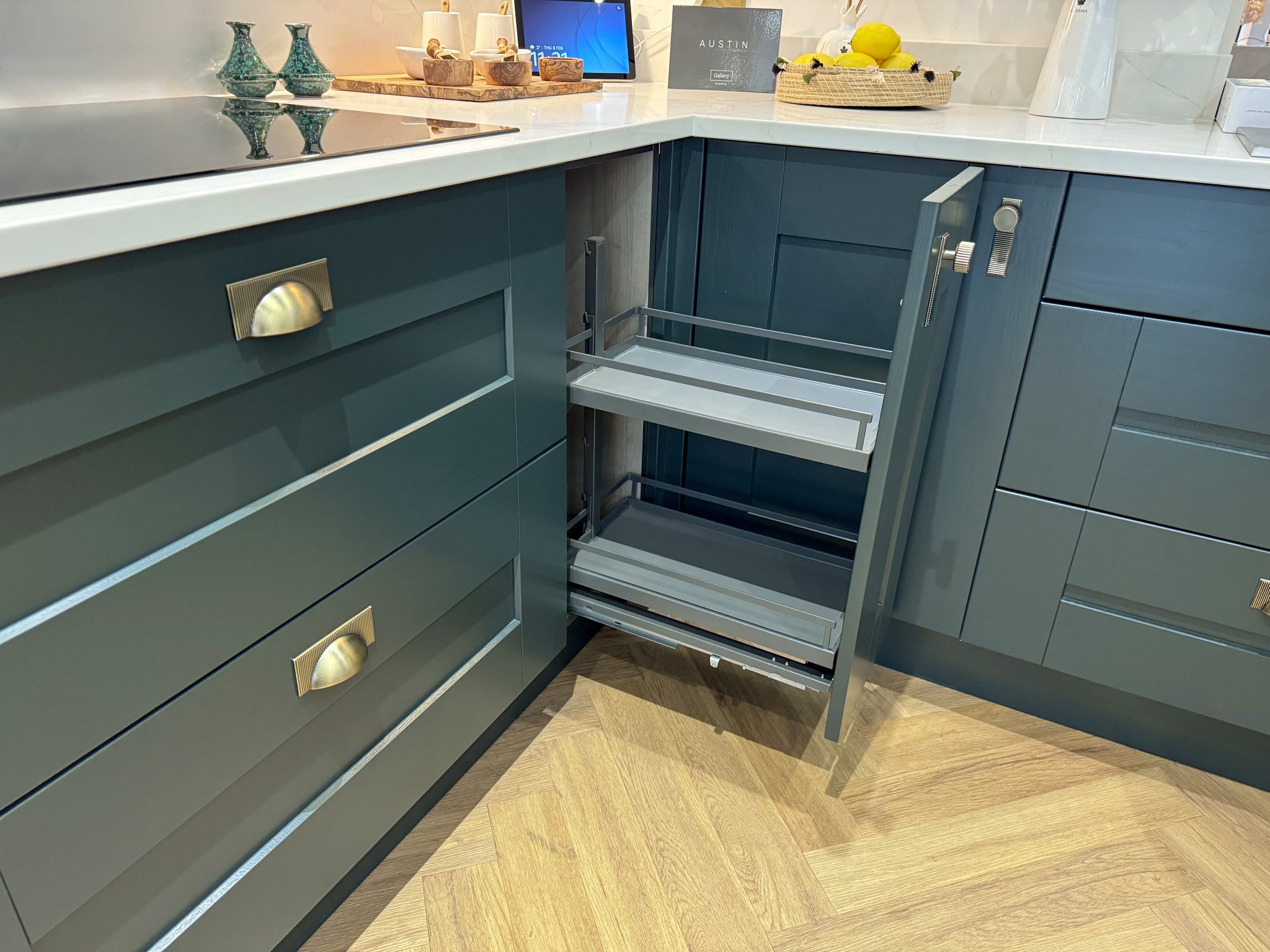 Ex Display Austin Bottle Green Symphony Kitchen with Worktops ...