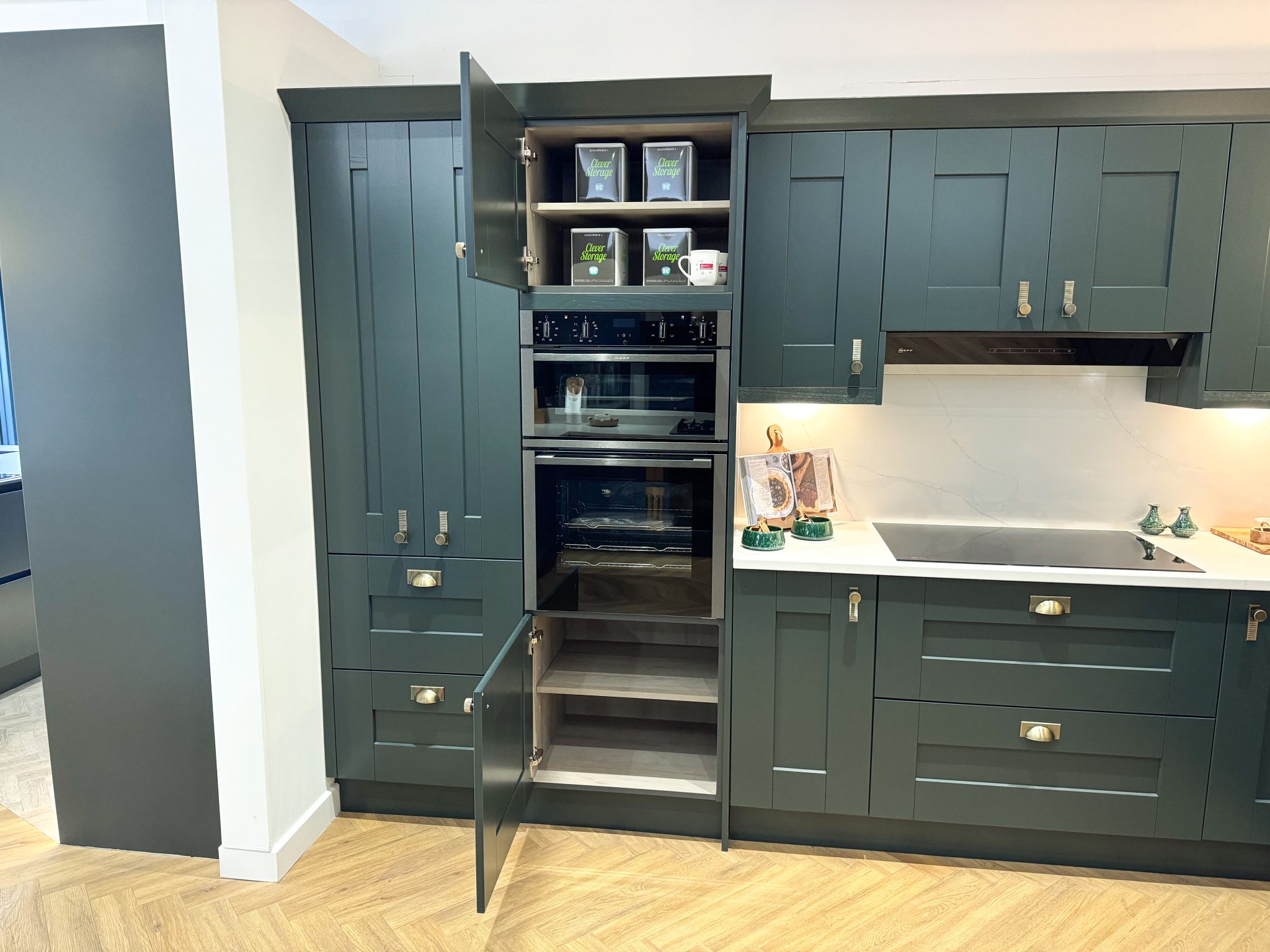 Ex Display Austin Bottle Green Symphony Kitchen with Worktops ...