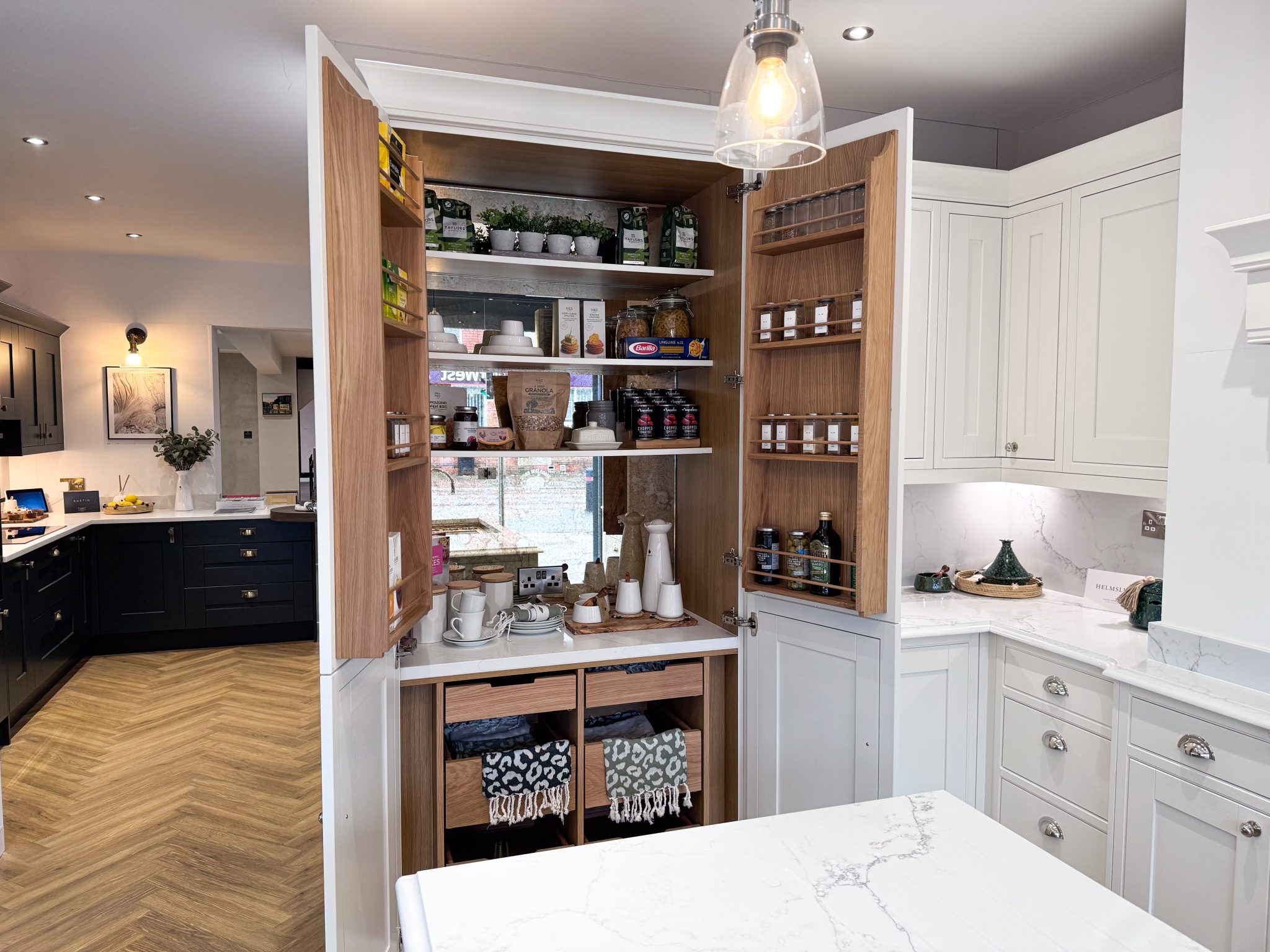 Ex Display Laura Ashley Kitchen with Island, Pantry and Worktops - The ...