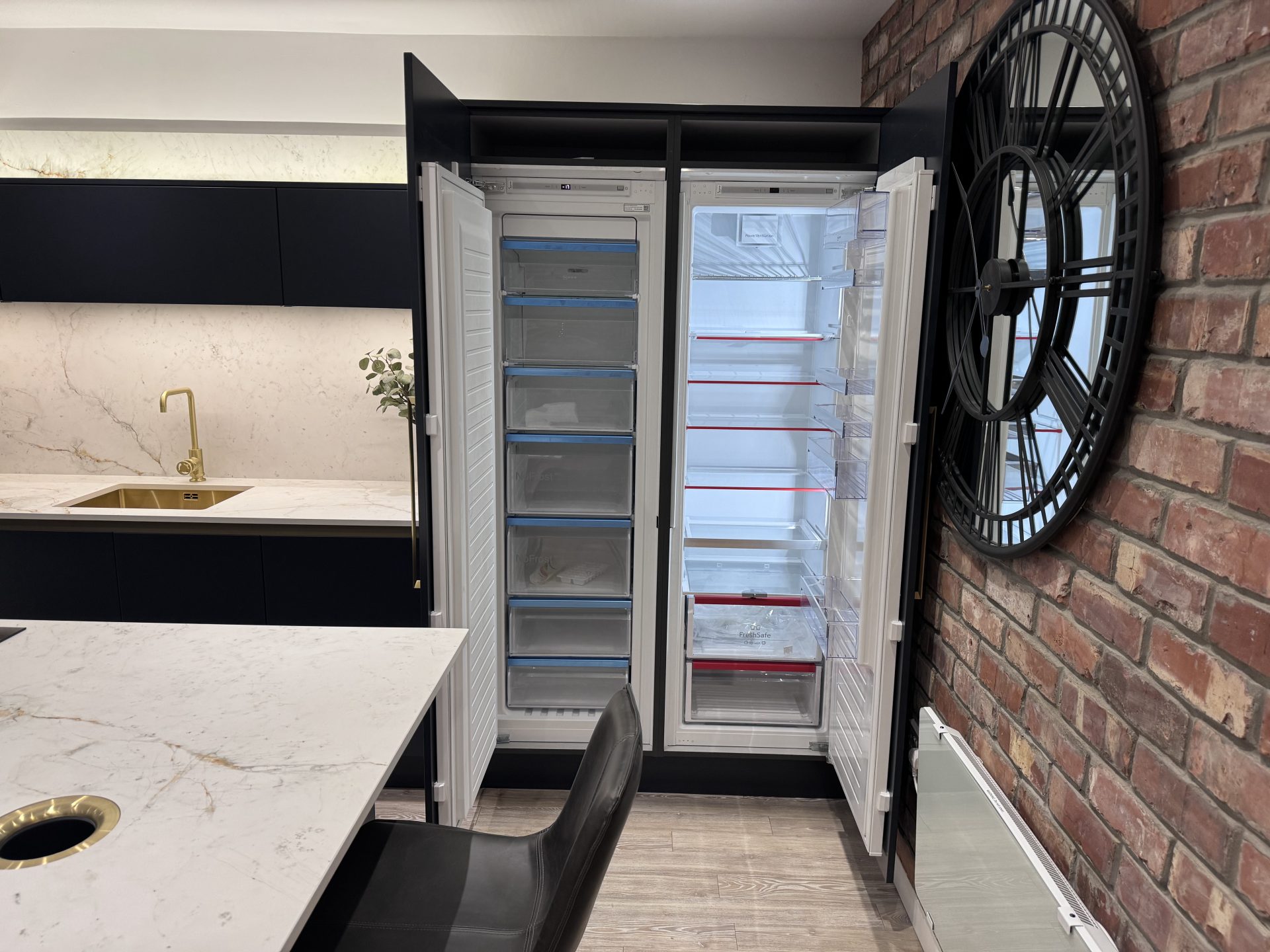 Ex Display Symphony Alta & Linear Indigo Kitchen With Island, Ceramic ...