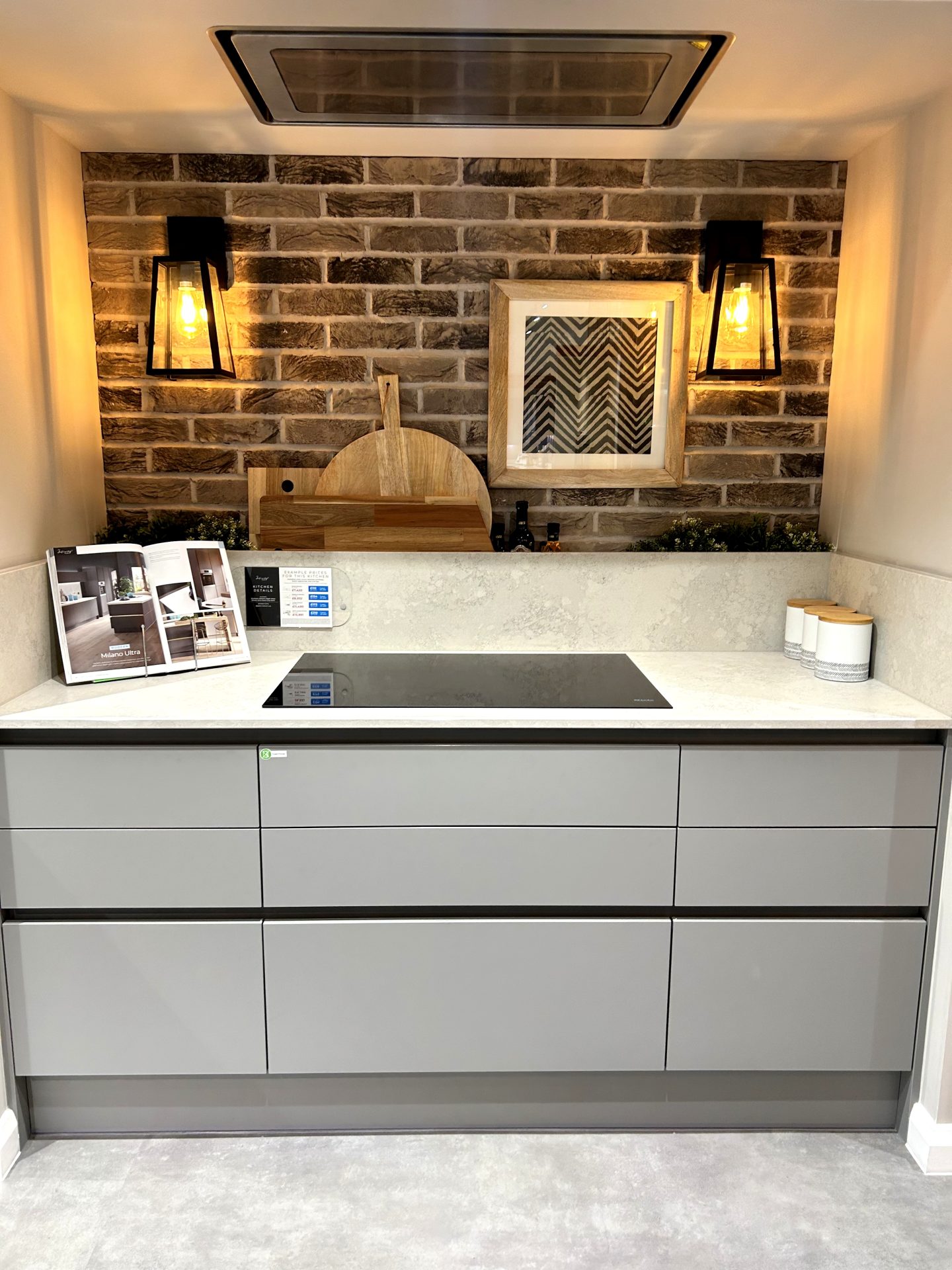 Ex Display Wren Metallic Night Gloss and Ultra Dove Grey Milano Kitchen ...