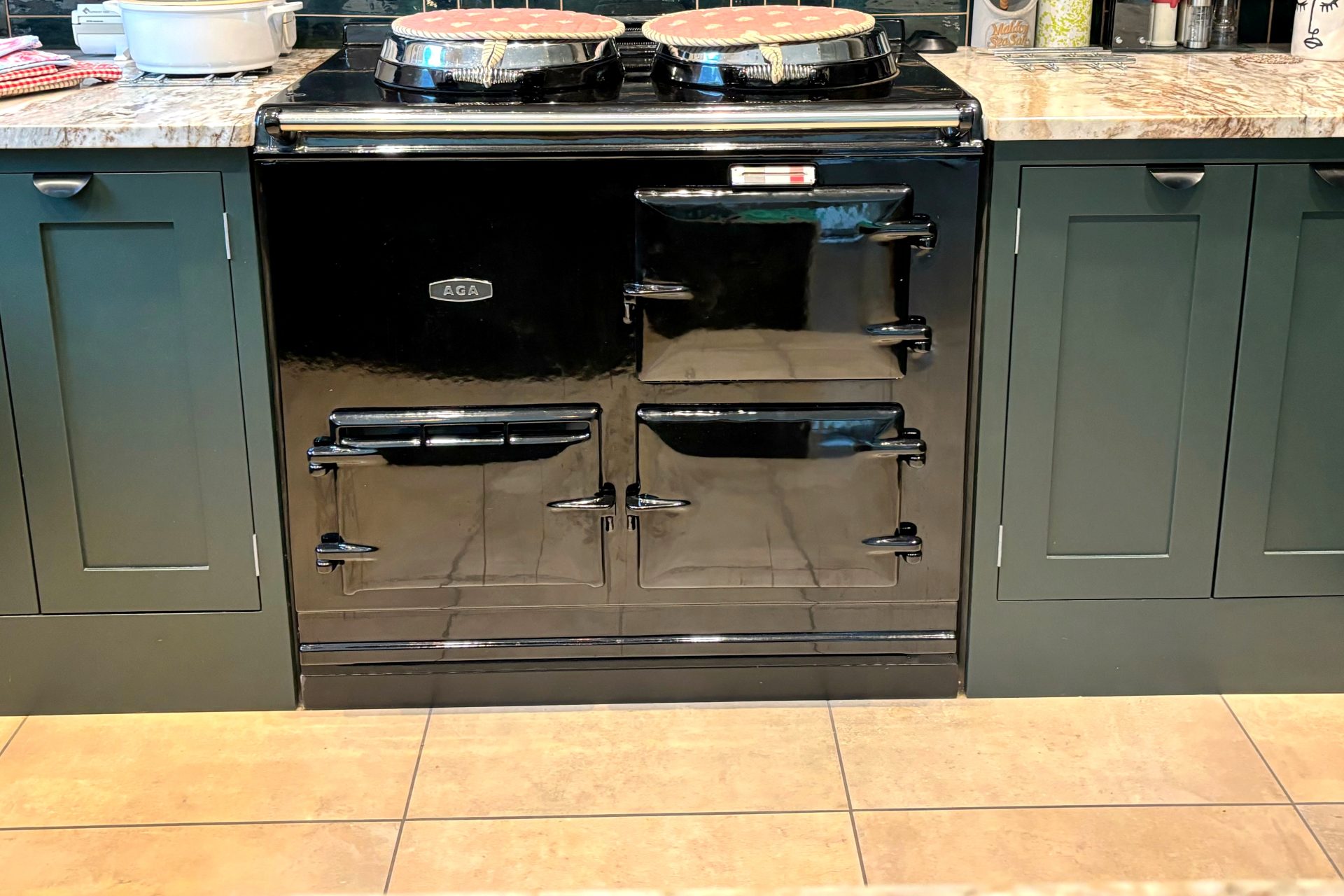Two Door Black Gas Aga - Used - The Used Kitchen Company