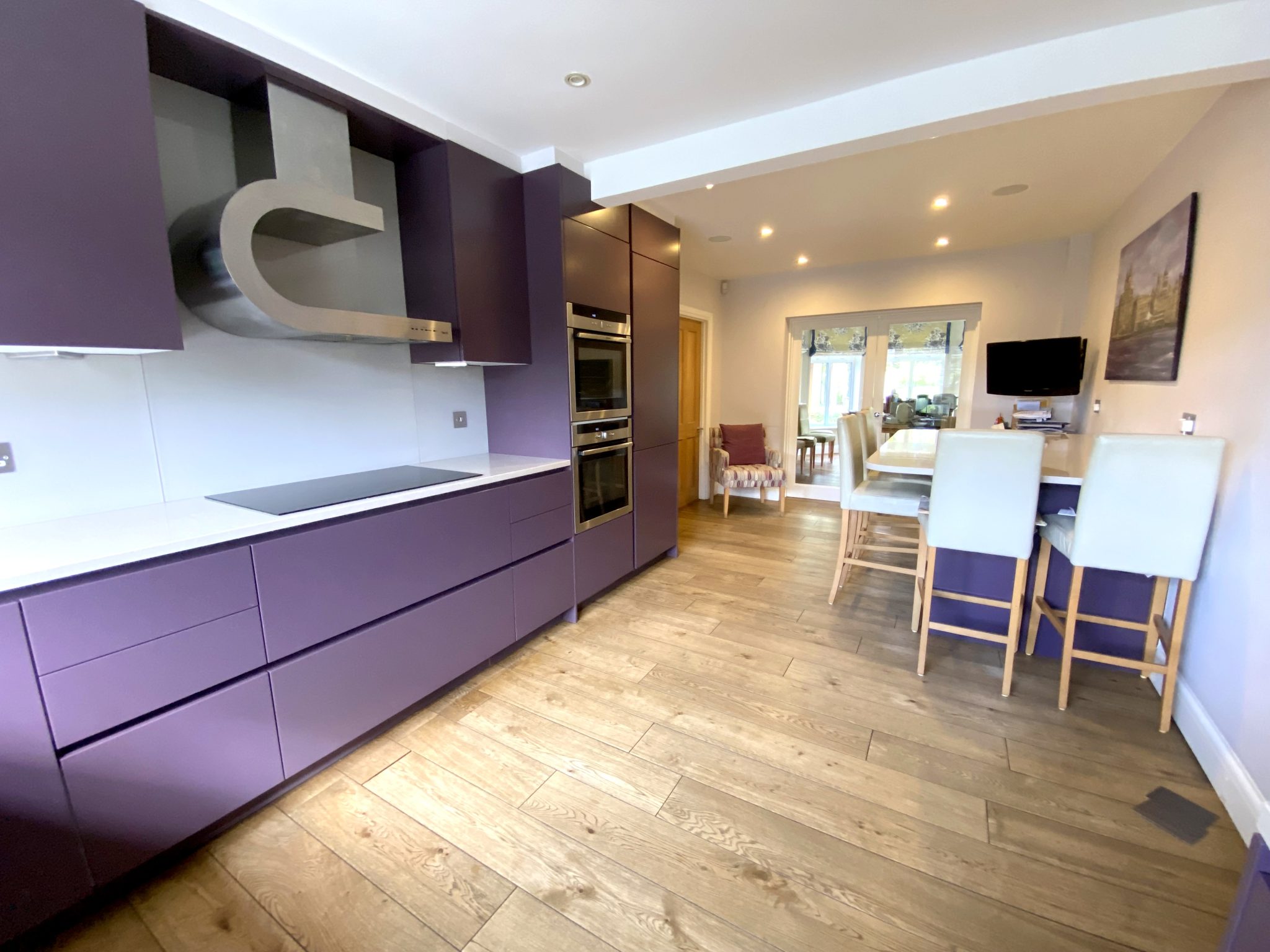 Alnostar Violet Matt Kitchen with Quartz Worktops and Appliances - Used ...