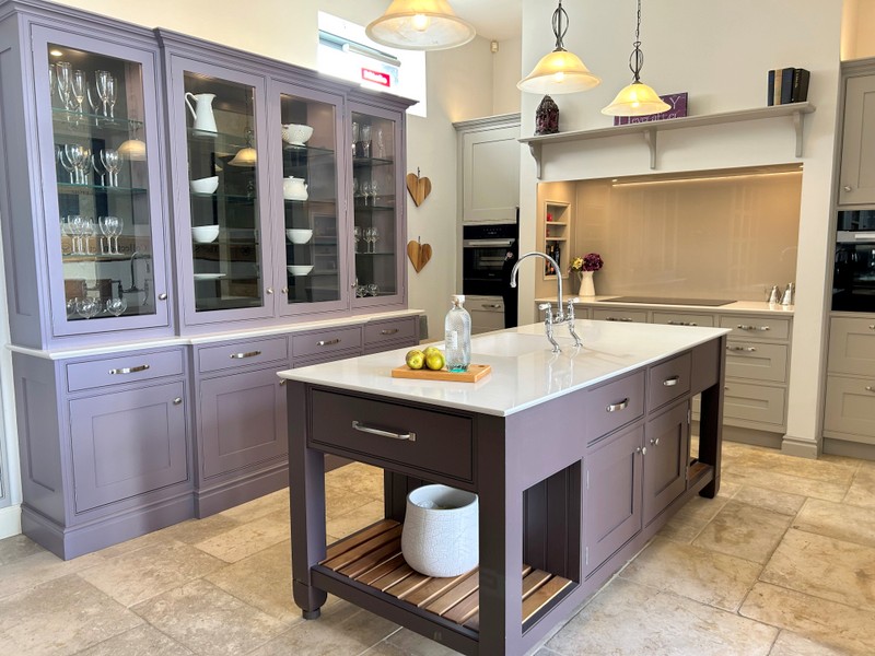 Ex Display Shaker Painted Kitchen With Island, Worktops and Appliances ...